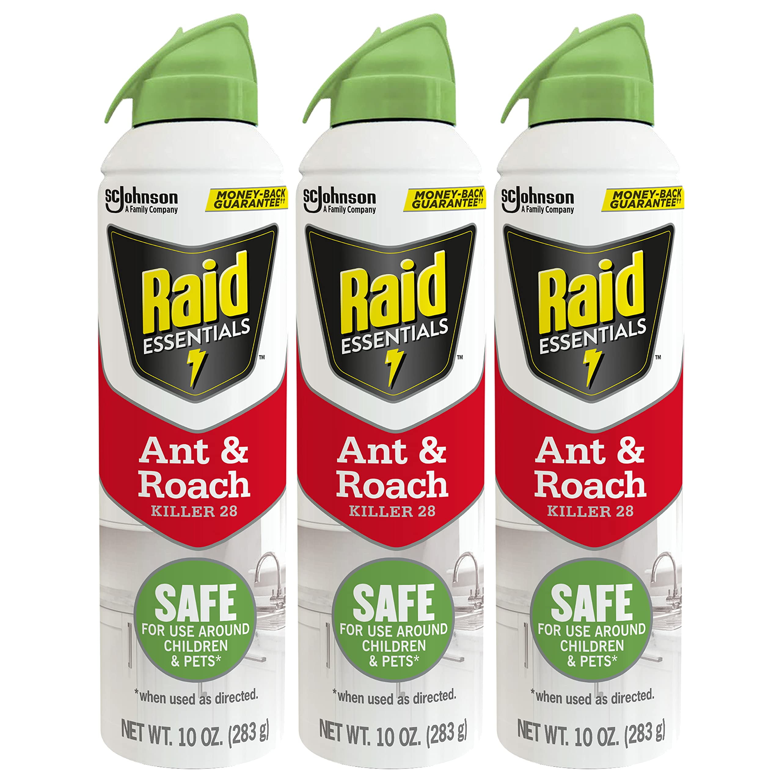 Raid Essentials Ant and Roach Aerosol Spray, Plant-Based, Safe for Kids ...
