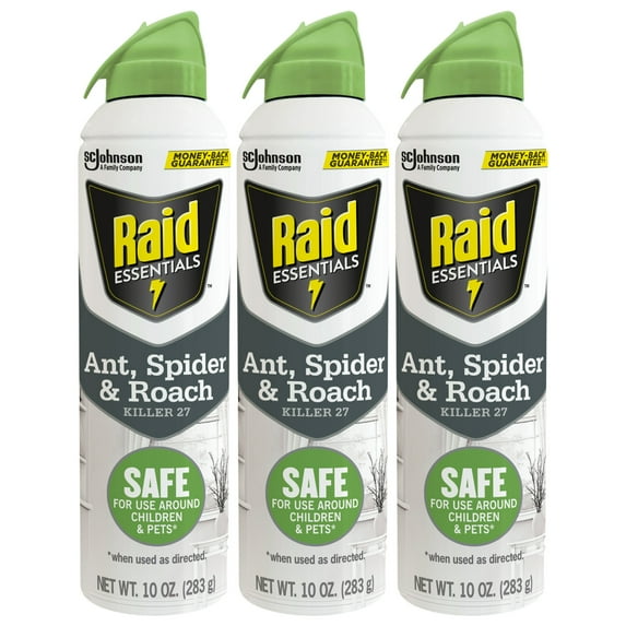 Raid Essentials Ant, Spider & Roach Killer Spray, Pet Safe, Multi ...