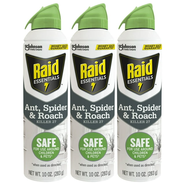 Raid Essentials Ant, Spider & Roach Killer Spray, Pet Safe, Multi ...