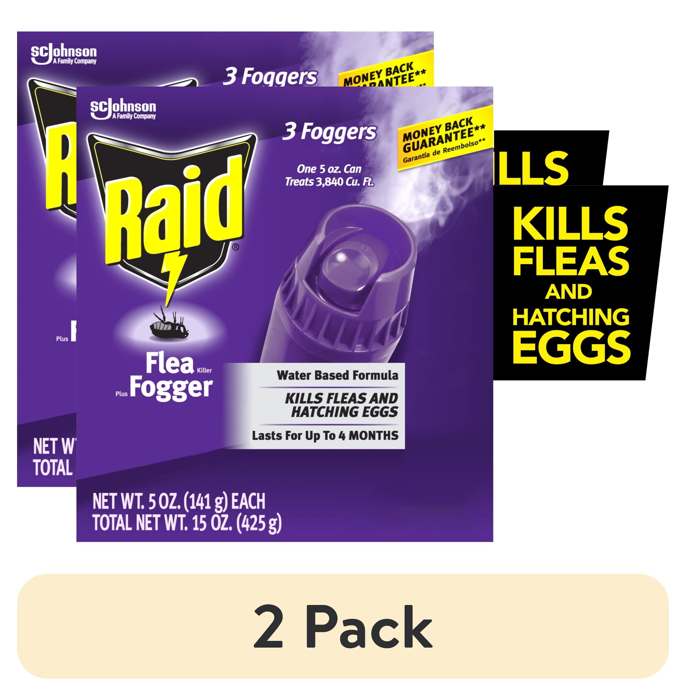 (2 pack) Raid Flea Killer Plus Fogger, Room Treatment Flea Bomb Kills ...