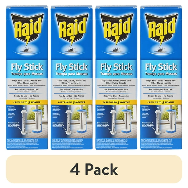 (4 pack) Raid Fly Stick Trap, Traps Flying Insects - Walmart Business ...