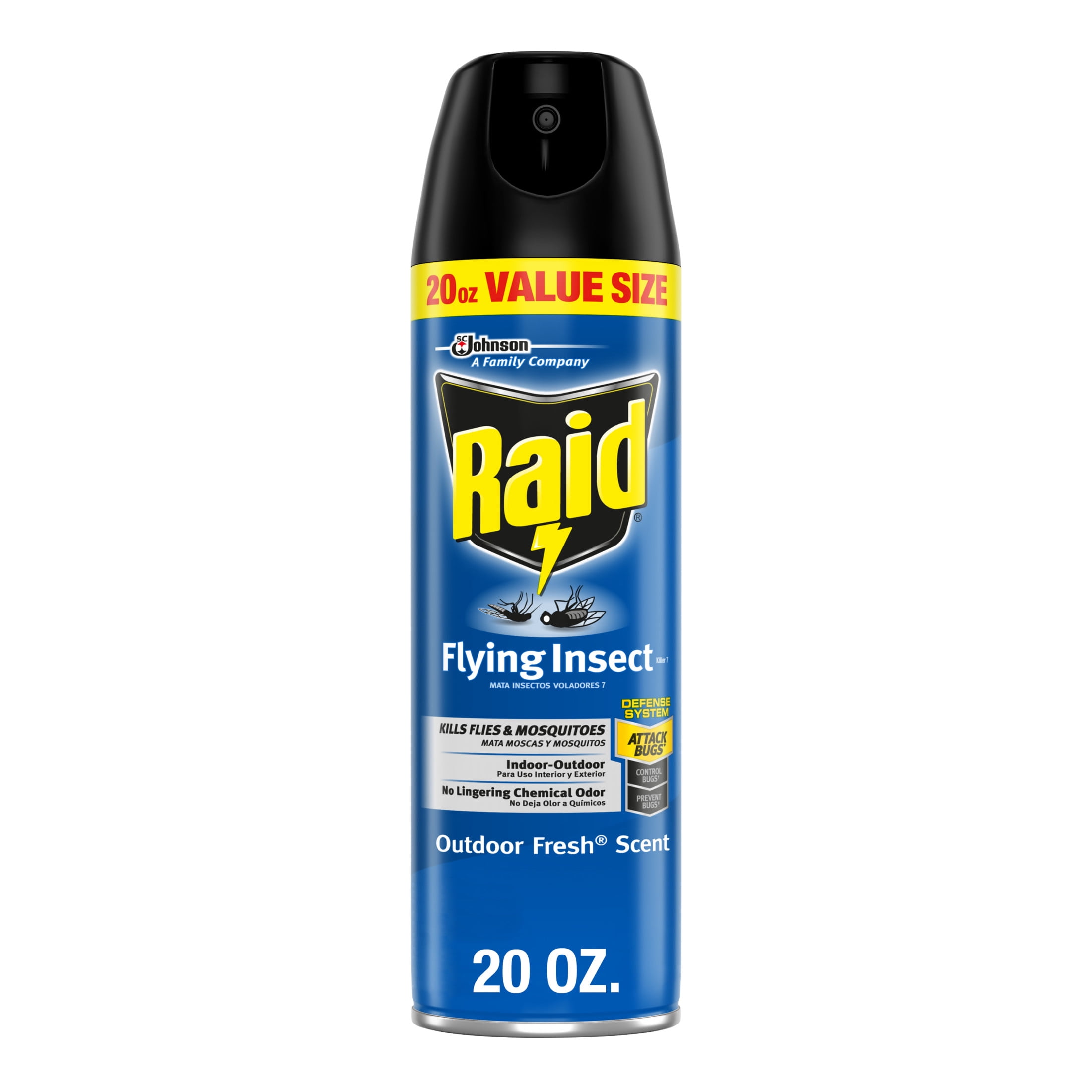 Raid Flying Insect Killer 7, Insecticide Spray, Outdoor Fresh Scent, 20 ...