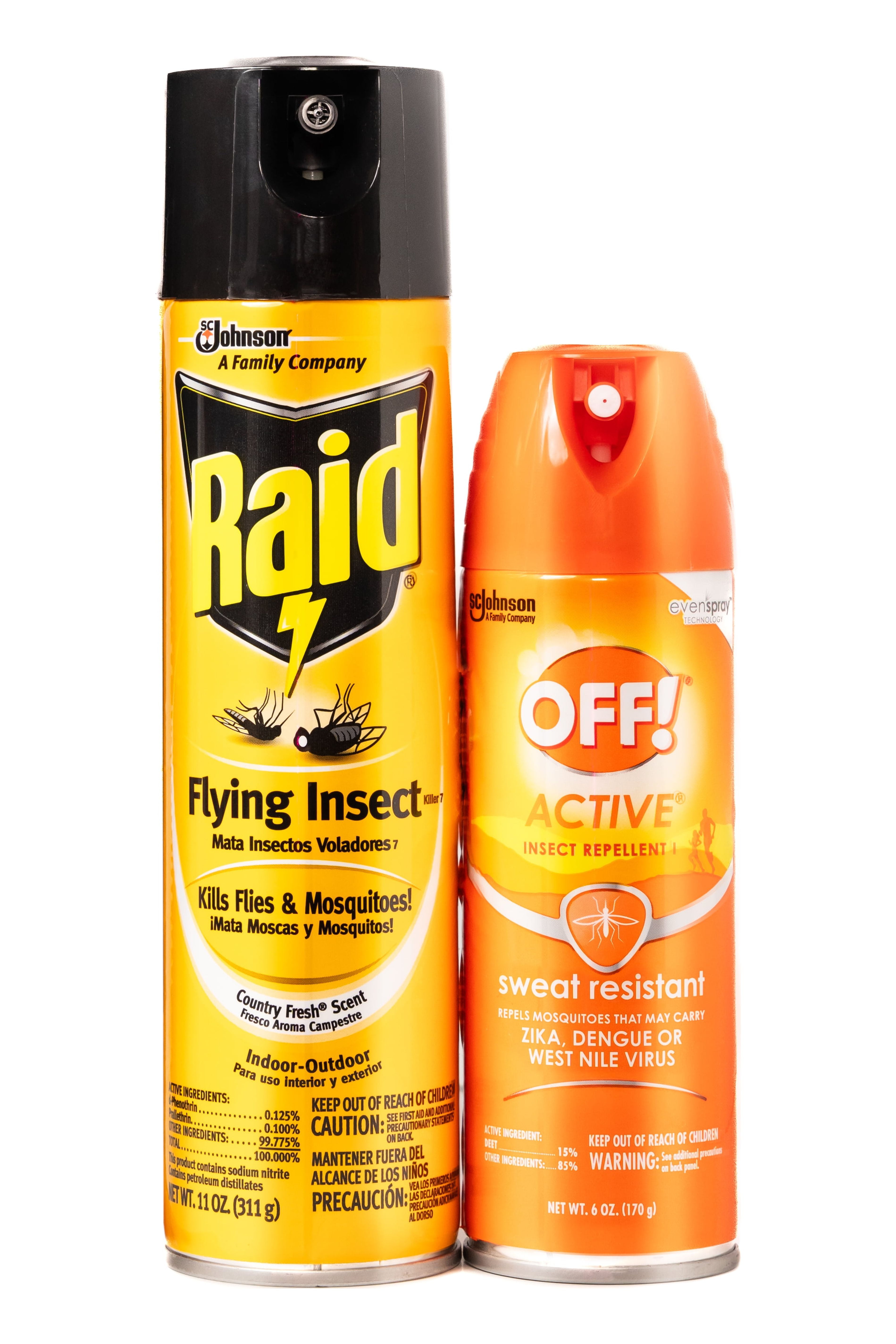 Raid Flying Insect Killer Country Fresh Scent + Off! Active Repellent ...
