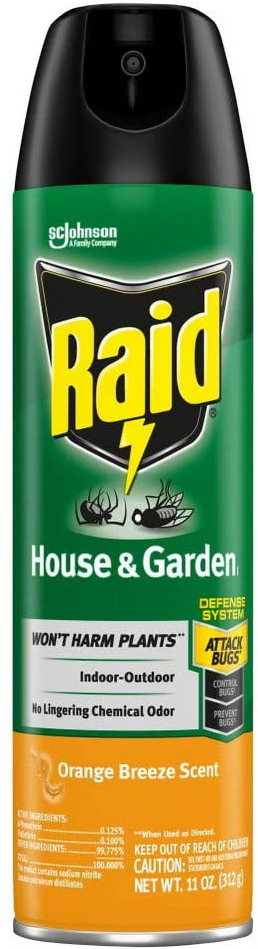 Raid House & Garden Insect Killer Spray, for Listed Ant, Roach, Spider ...