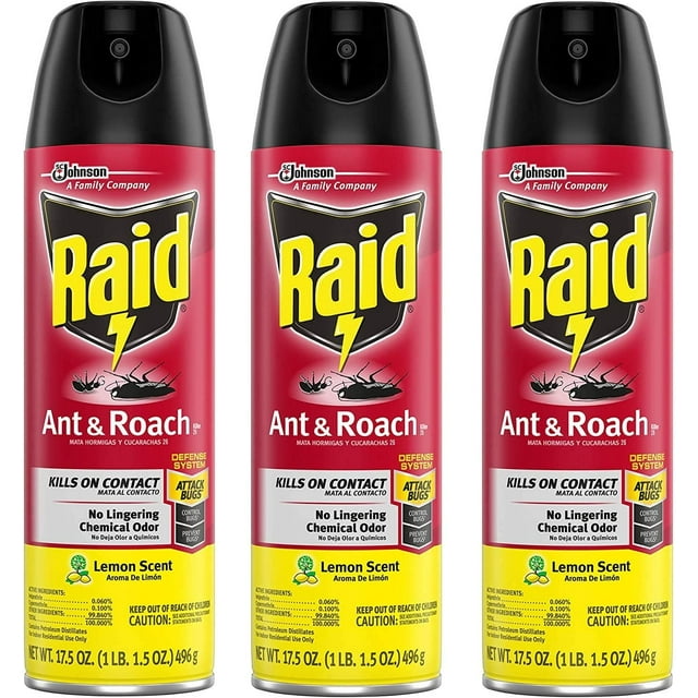 Raid Indoor Roach & Ant Killer Spray, 17.5 oz, 3 Count - Walmart.com