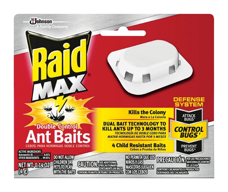 Raid Max Indoor Double Control Ant Baits, Kills Entire Colony, 0.14 oz ...