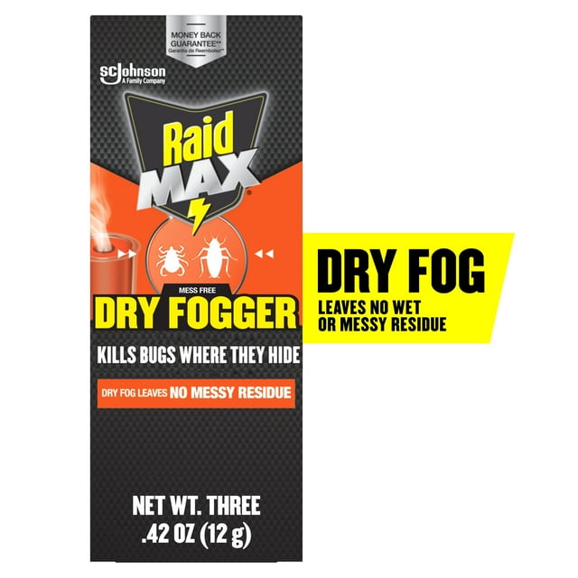 Raid Max Indoor Mess Free Dry Bug Killing Fogger, Insect Killer, 0.42 ...