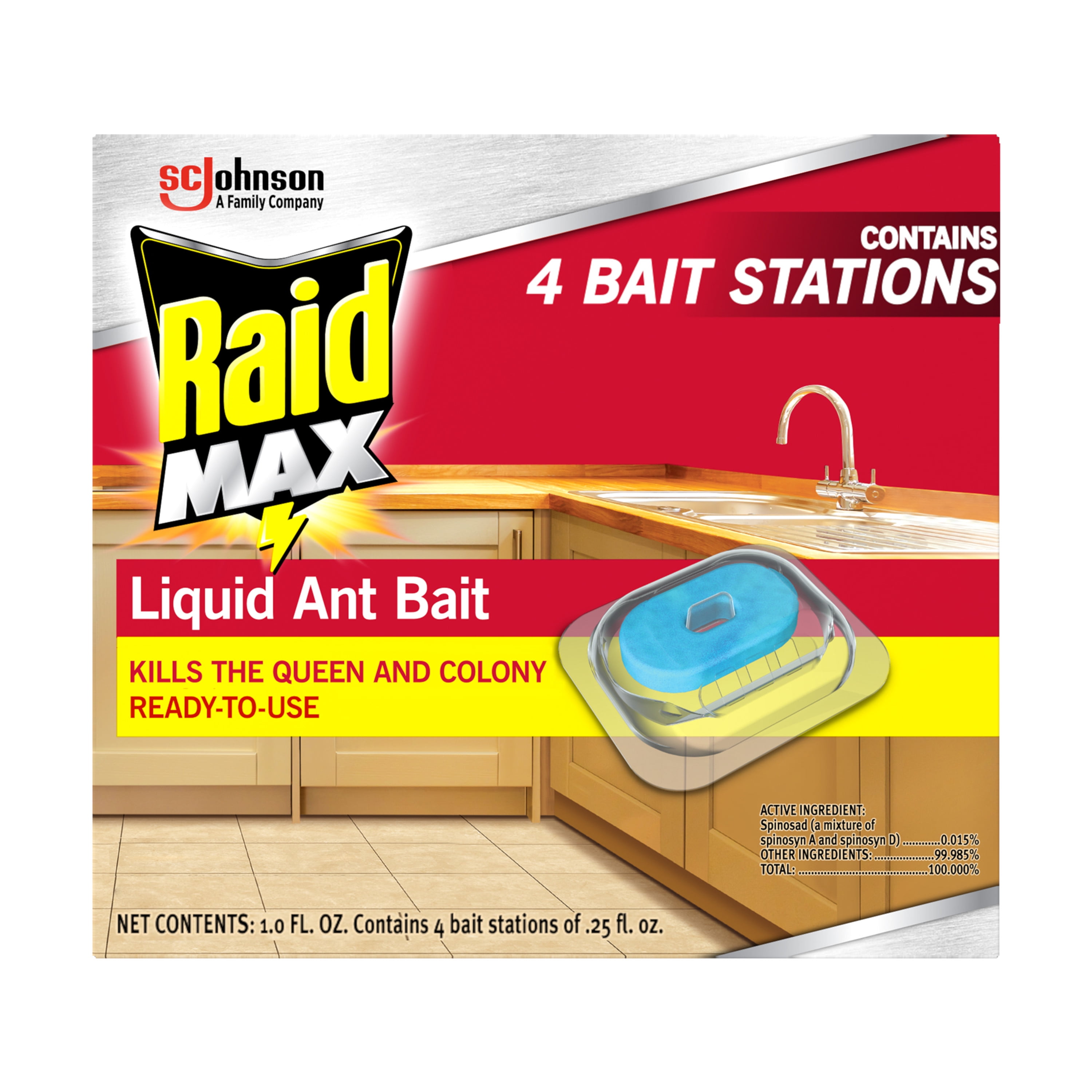 Raid Max Indoor Ant Killer, Liquid Bait Stations, Kills Colony, Home ...