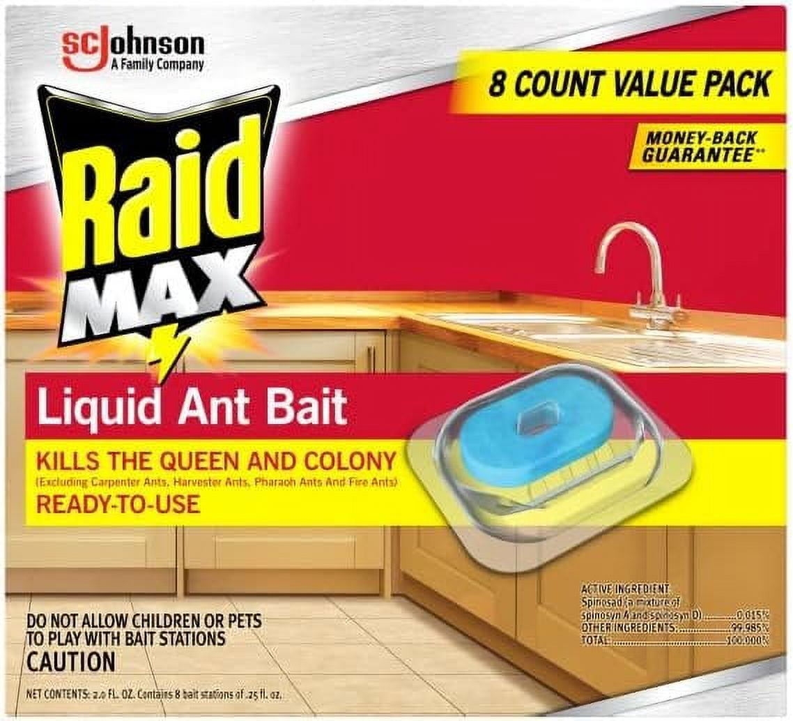 Raid Max Liquid Ant Bat; Kills Ants Where They Breed, For Indoor and ...