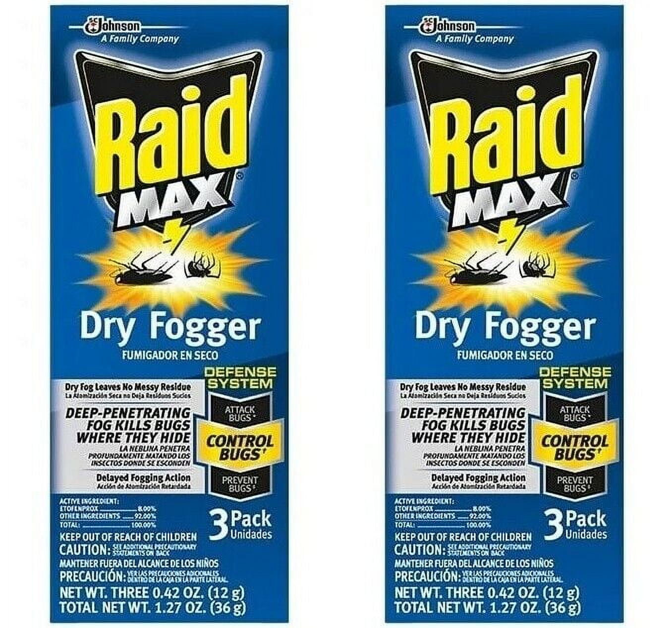 Raid Max Dry Fogger, Deep-Penetrating Insect Killer for Home, Pack of 6 ...