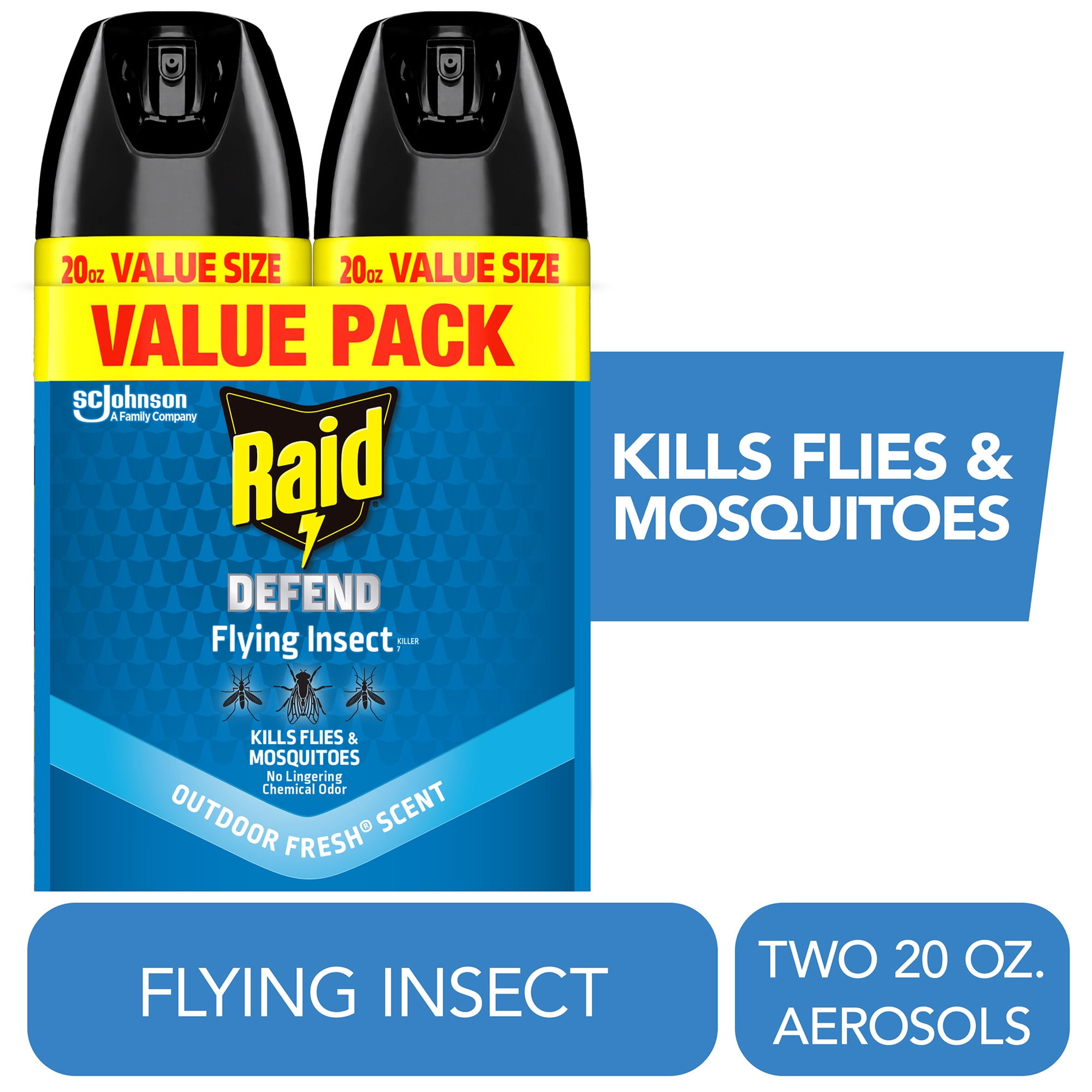Raid Flying Insect Killer 7, Indoor & Outdoor Mosquito, Gnat & Fruit ...