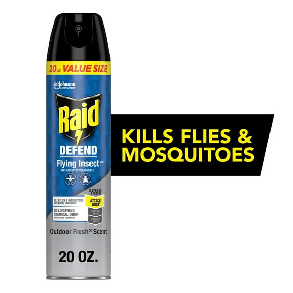 Raid Outdoor Defense System Flying Insect Killer Spray Value Size, 20 ...