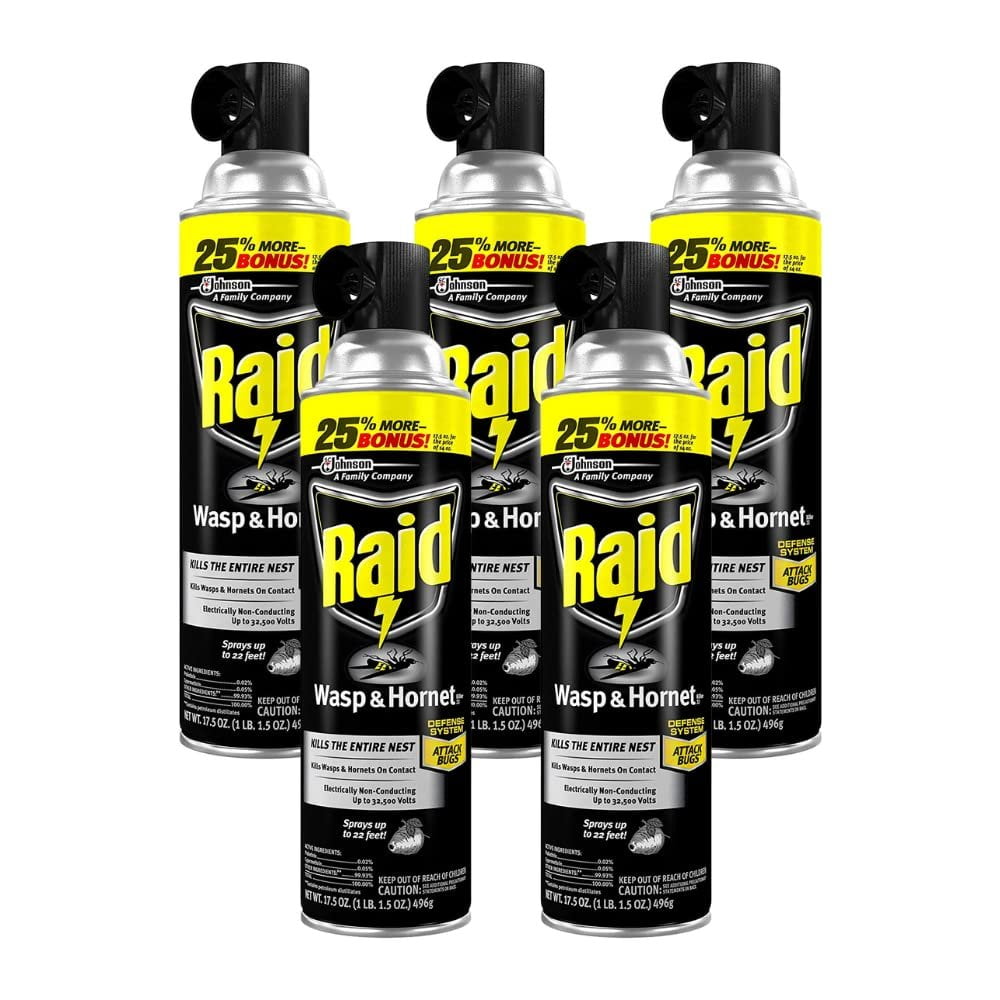 Raid Wasp and Hornet Killer, 17.5 Oz Pack of 5 - Walmart.com