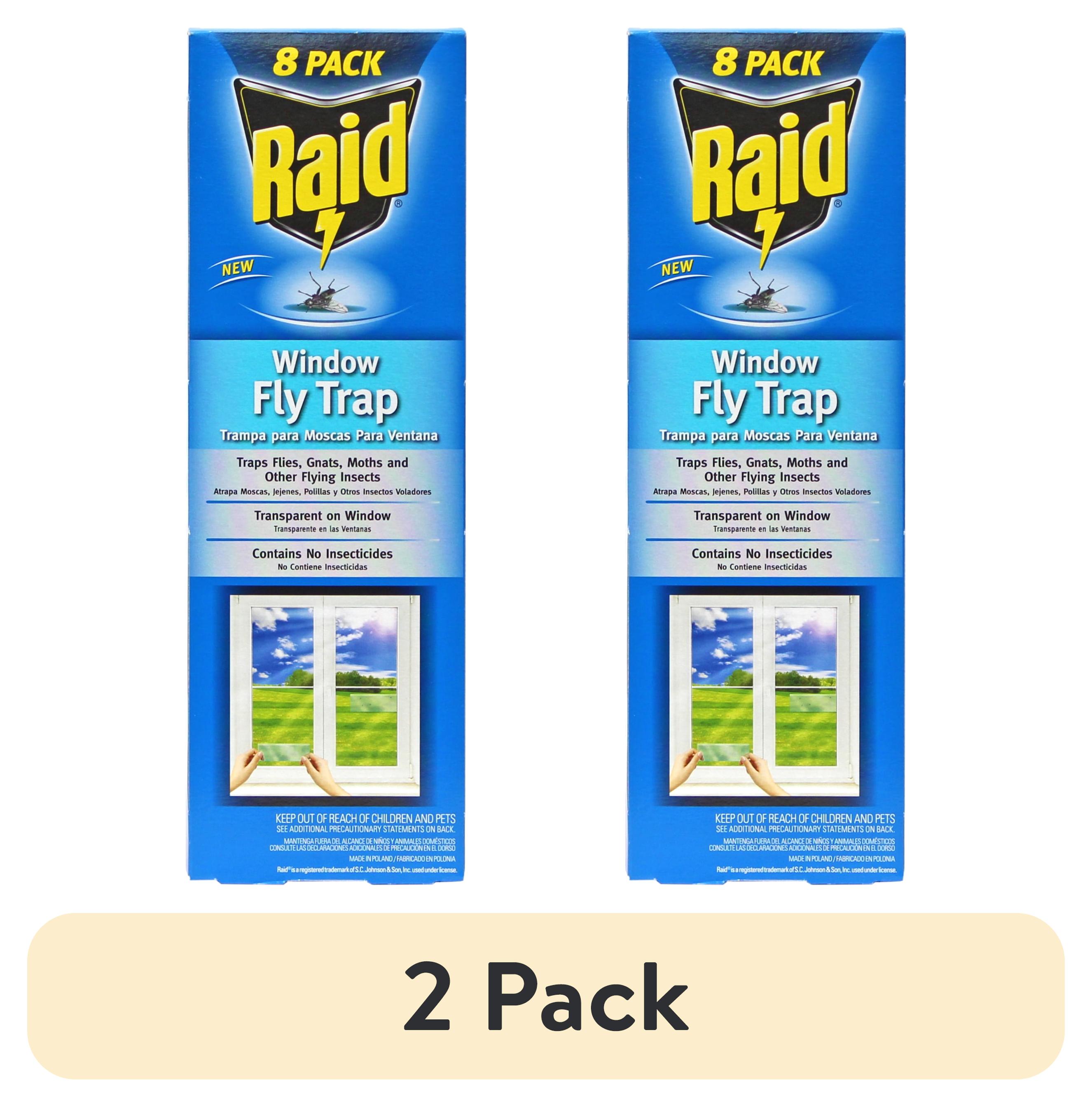 (2 pack) Raid Window Fly Trap, 8 Count, Discreet and Effective Fly ...
