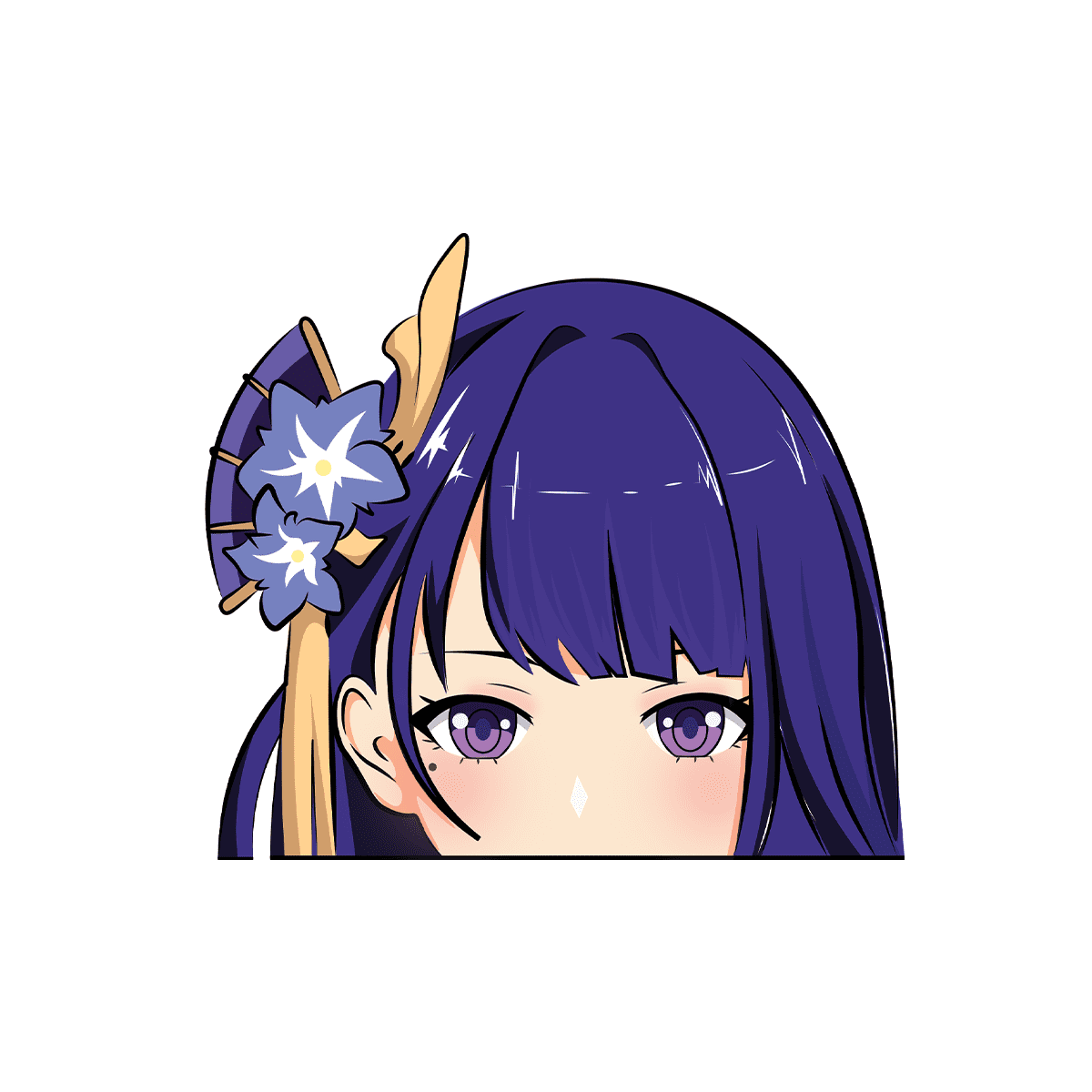 Raiden Shogun Peeker Sticker – Genshin Impact Anime Vinyl Decal ...