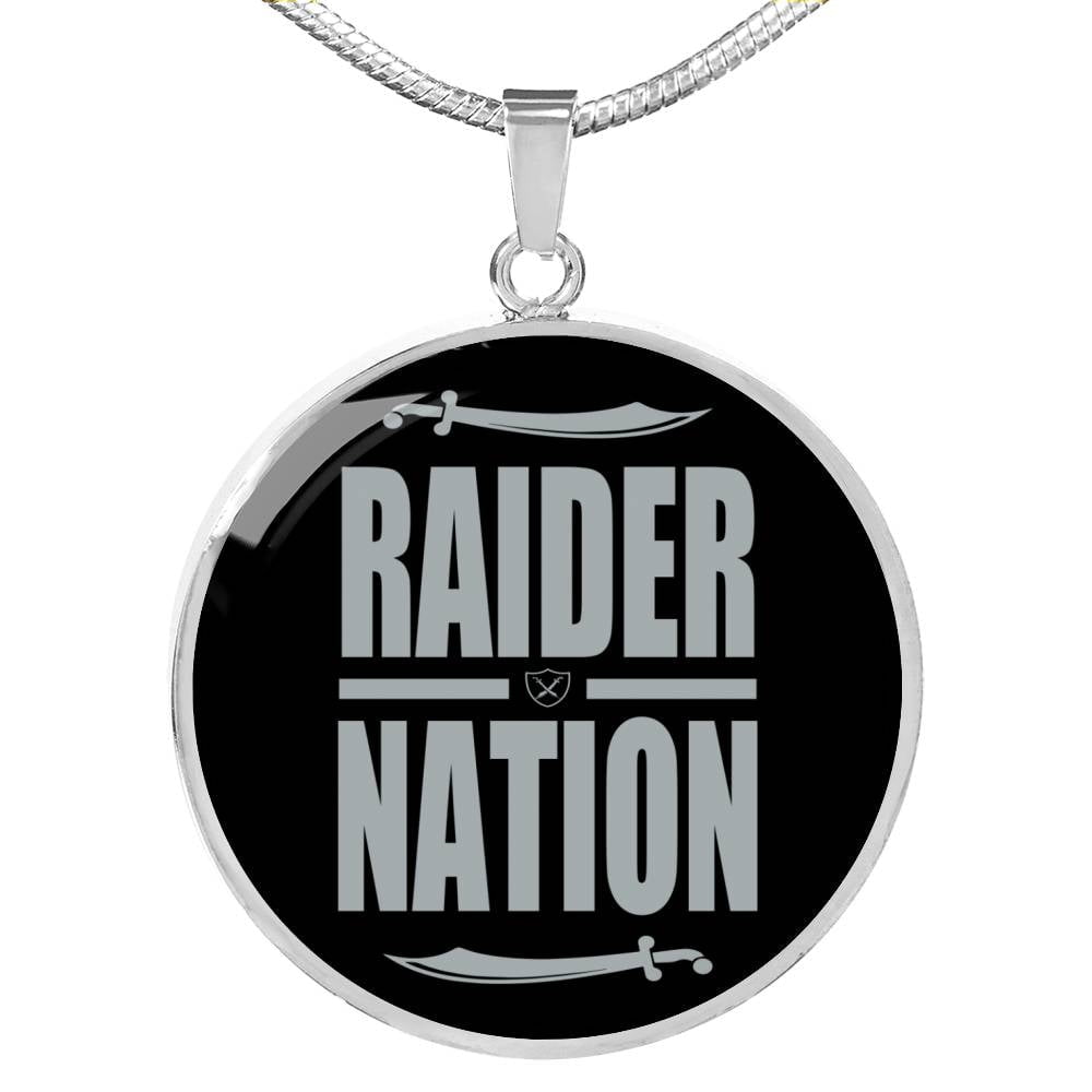 Raider Football Swords Circle Necklace Stainless Steel or 18k Gold 18 ...
