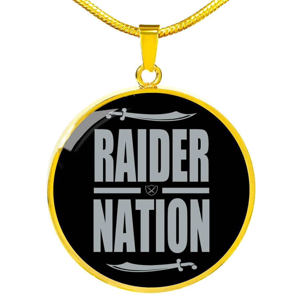 Raider Football Swords Circle Necklace Stainless Steel or 18k Gold 18 ...