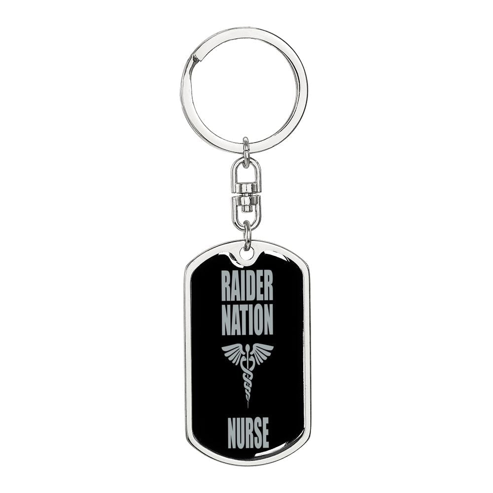 Raider Nurse Swivel Keychain Dog Tag Stainless Steel or 18k Gold ...