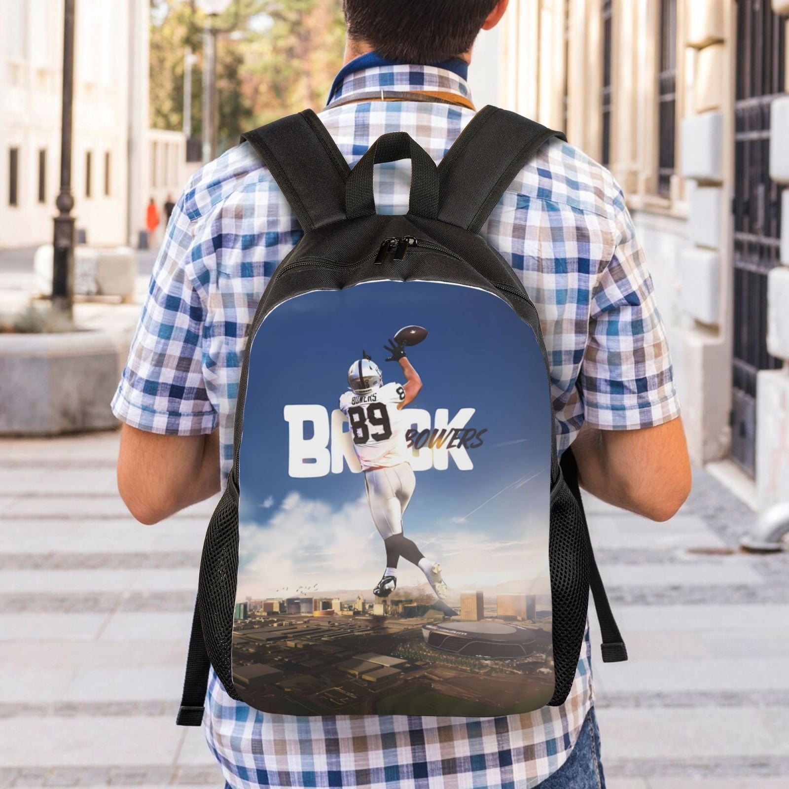 Raiders Brock Bowers Custom Campus_Student_Backpack, Football Team Fan ...