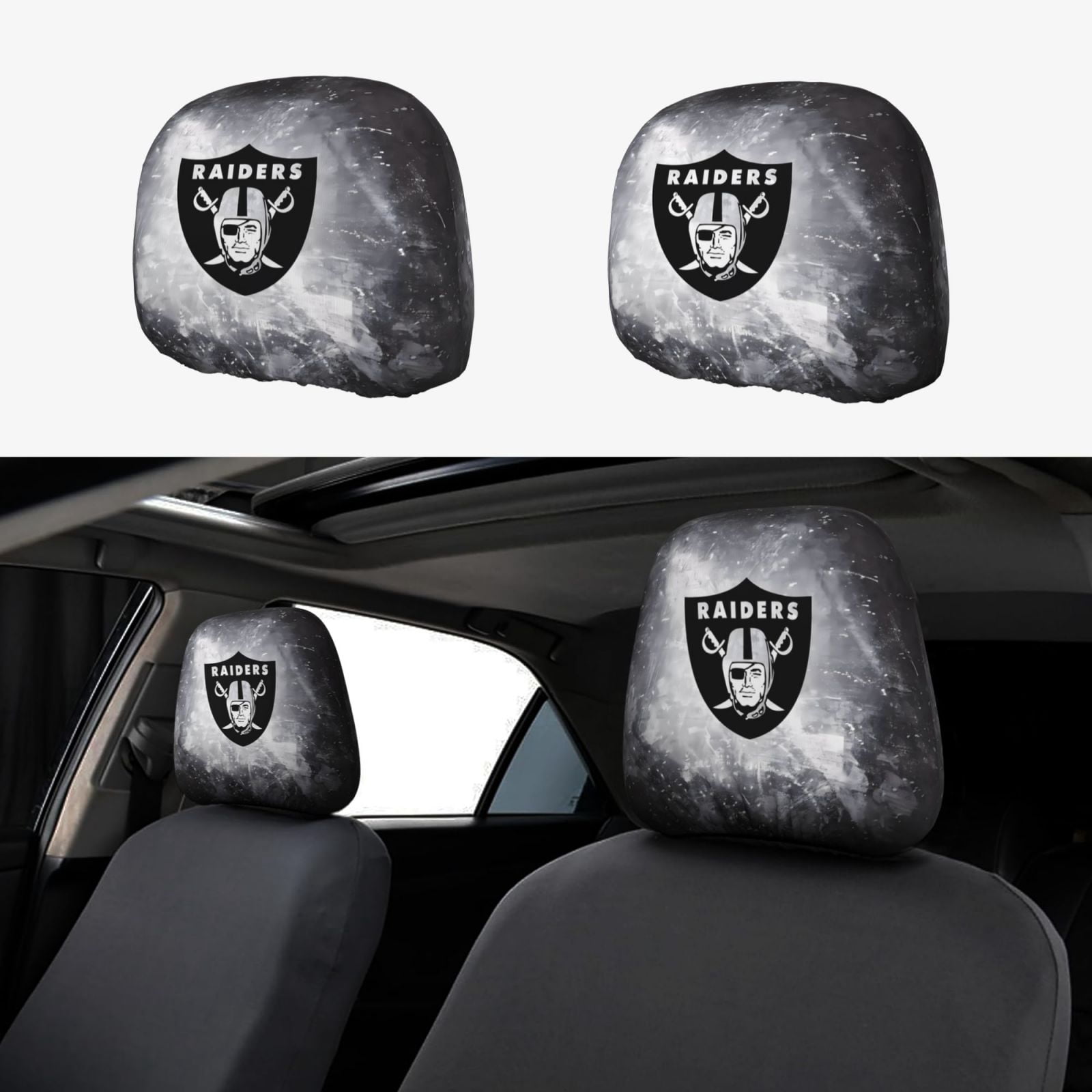 Raiders Car Headrest Cover 1 Pcs Reusable car headrest protector ...