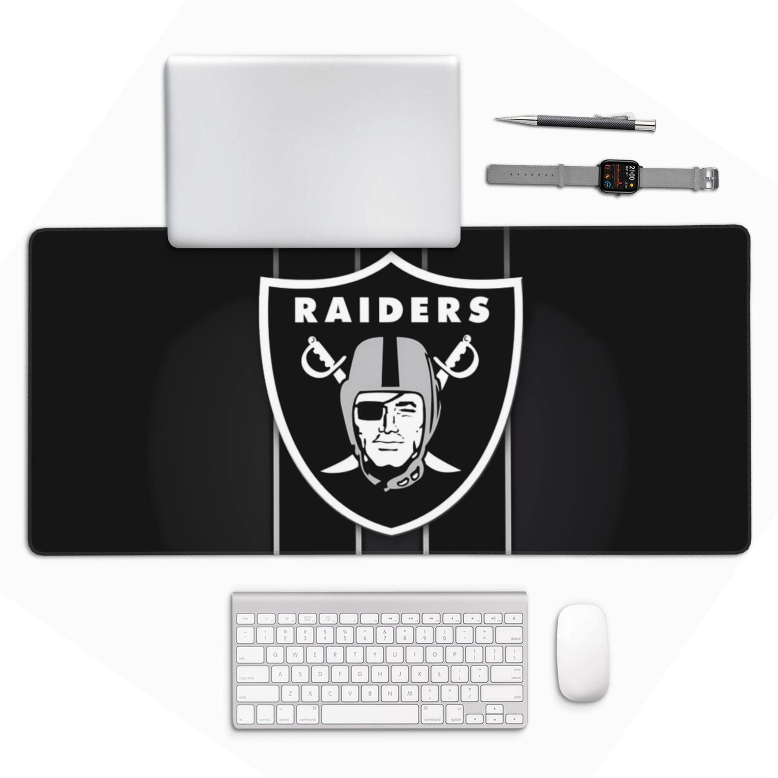 Raiders Football Logo Mouse Pad, Personalized Oversized Rubber Keyboard ...