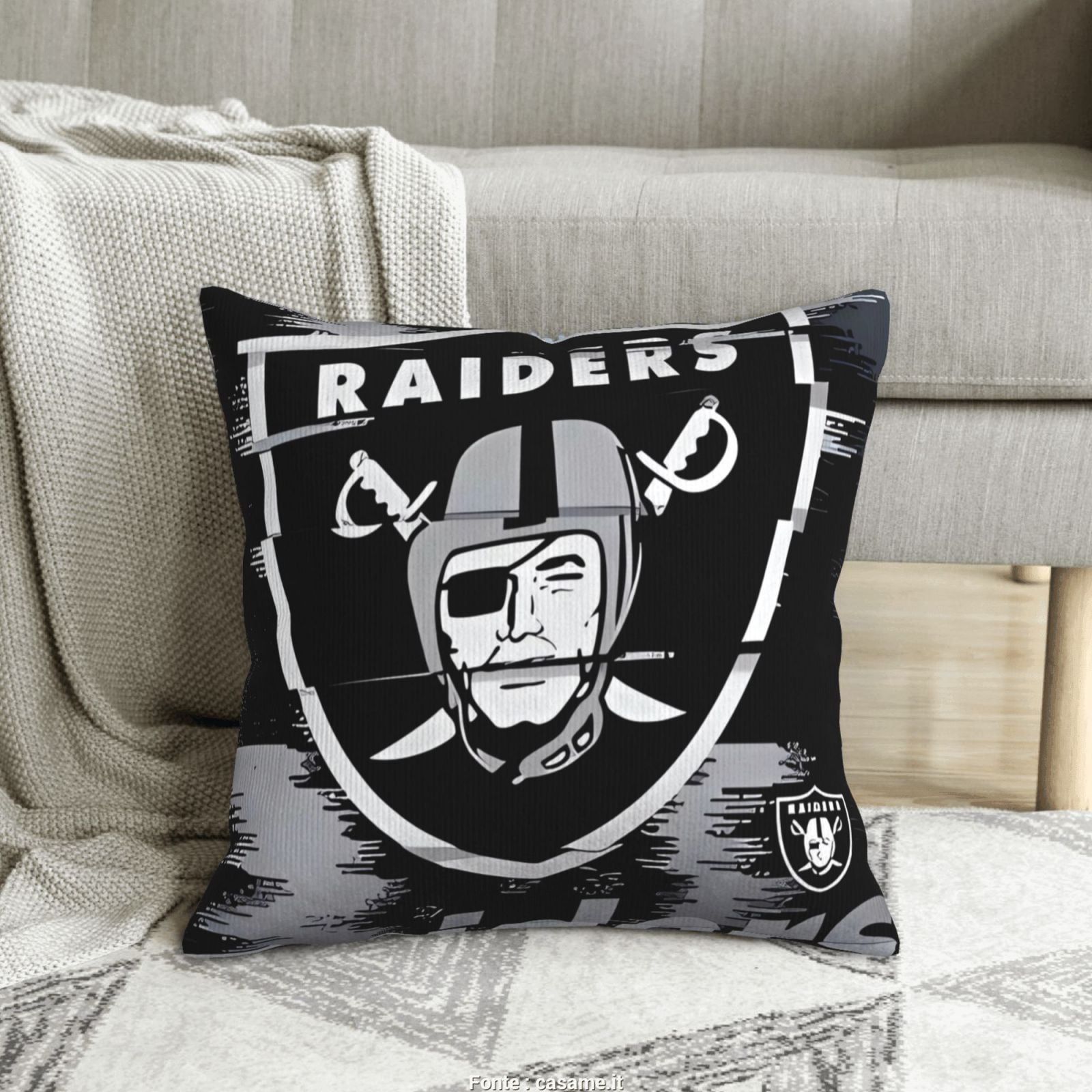 Raiders Football Team Logo Corduroy Pillow - Double-Sided Printing ...