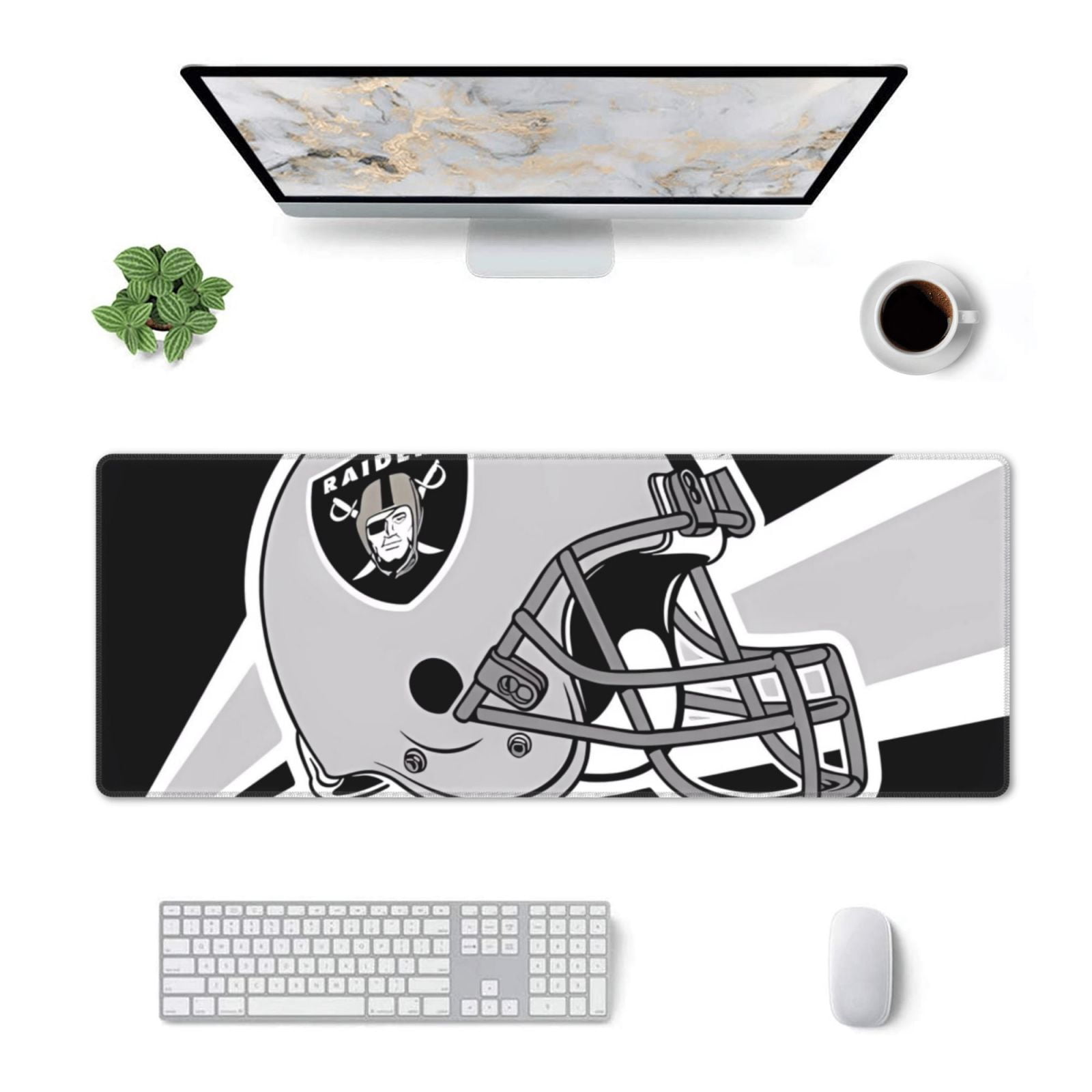 Raiders Football Team Pattern Oversized Rubber Keyboard Pad 12x31.5 ...