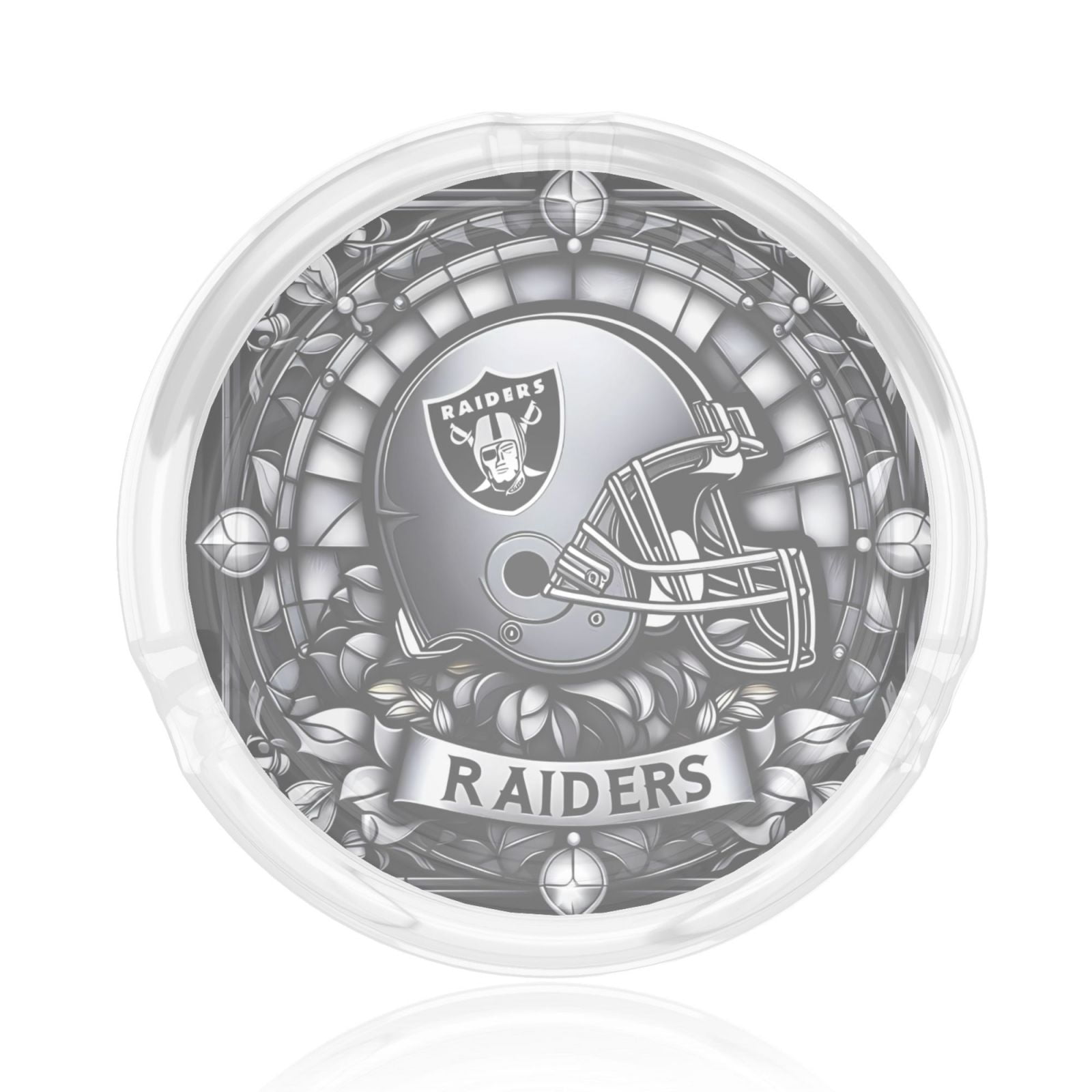 Raiders Football Team Round Glass Ashtray, Portable Decorative Modern ...