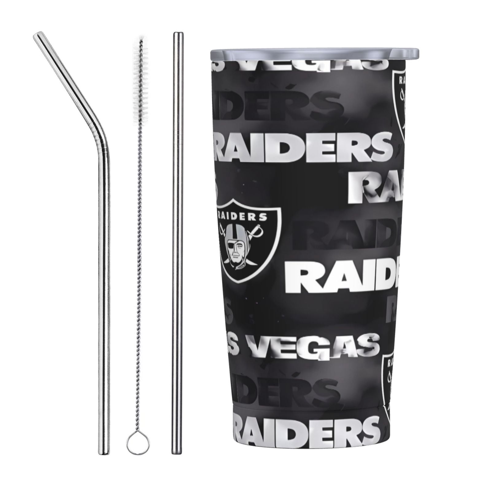 Raiders Football Team Theme 20 oz Car Straw Cup, Travel Coffee Cup, 20 ...