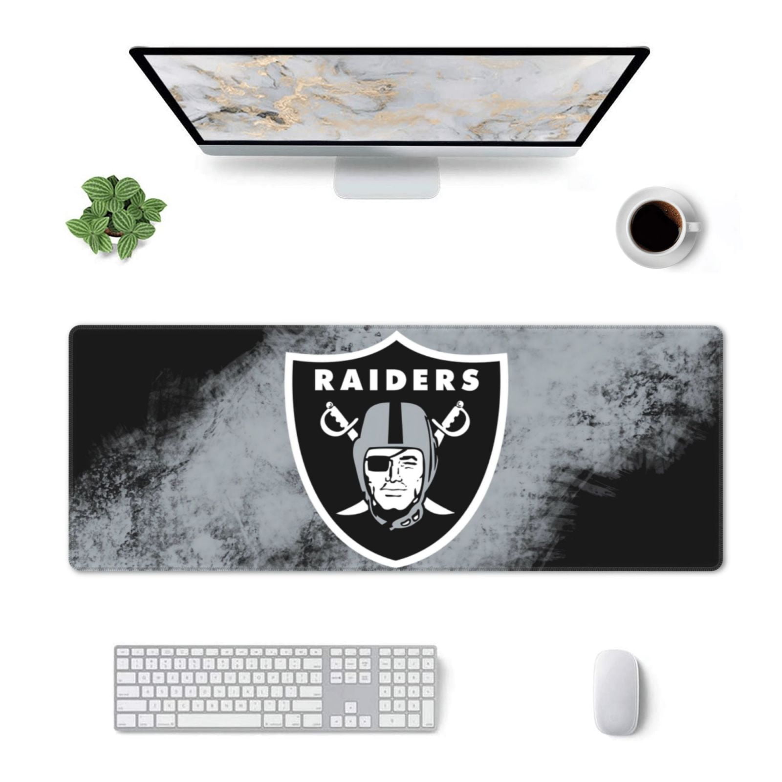 Raiders Football Team Theme Logo Mouse Pad, Extra Large Rubber Keyboard ...