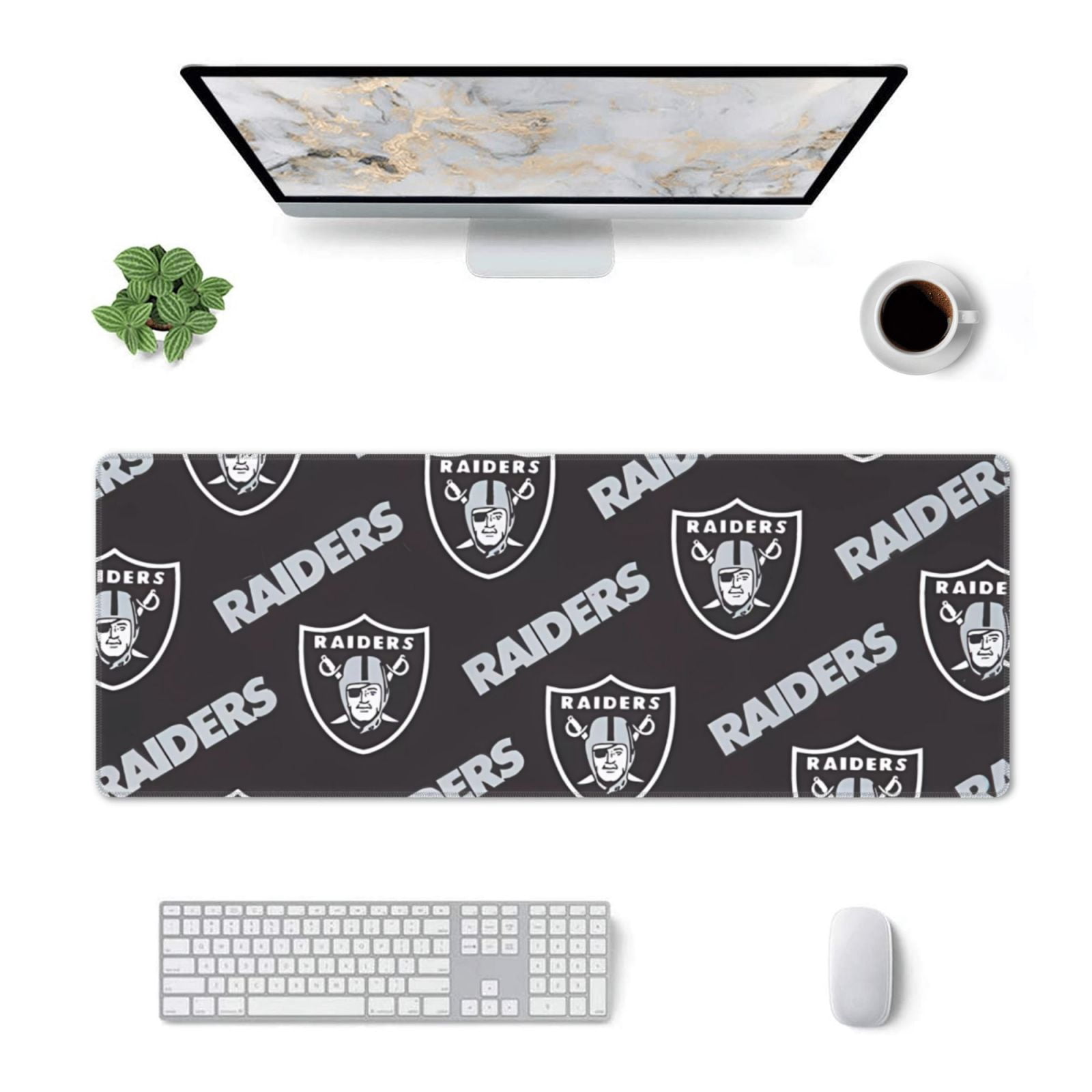 Raiders Football Team Theme Logo Mouse Pad, Extra Large Rubber Keyboard ...