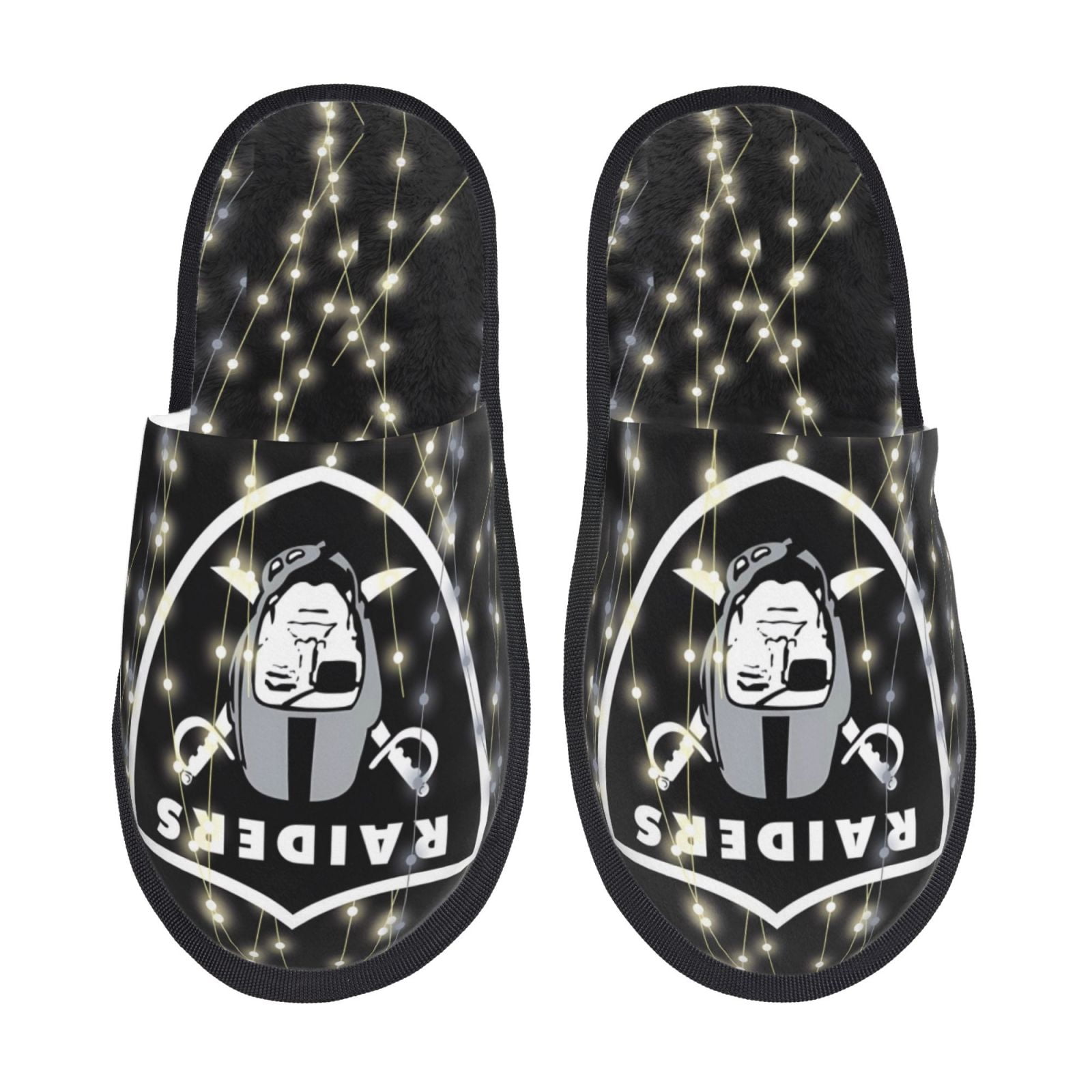 Raiders Football Team Themed Custom Plush Slippers, Soft and Warm ...