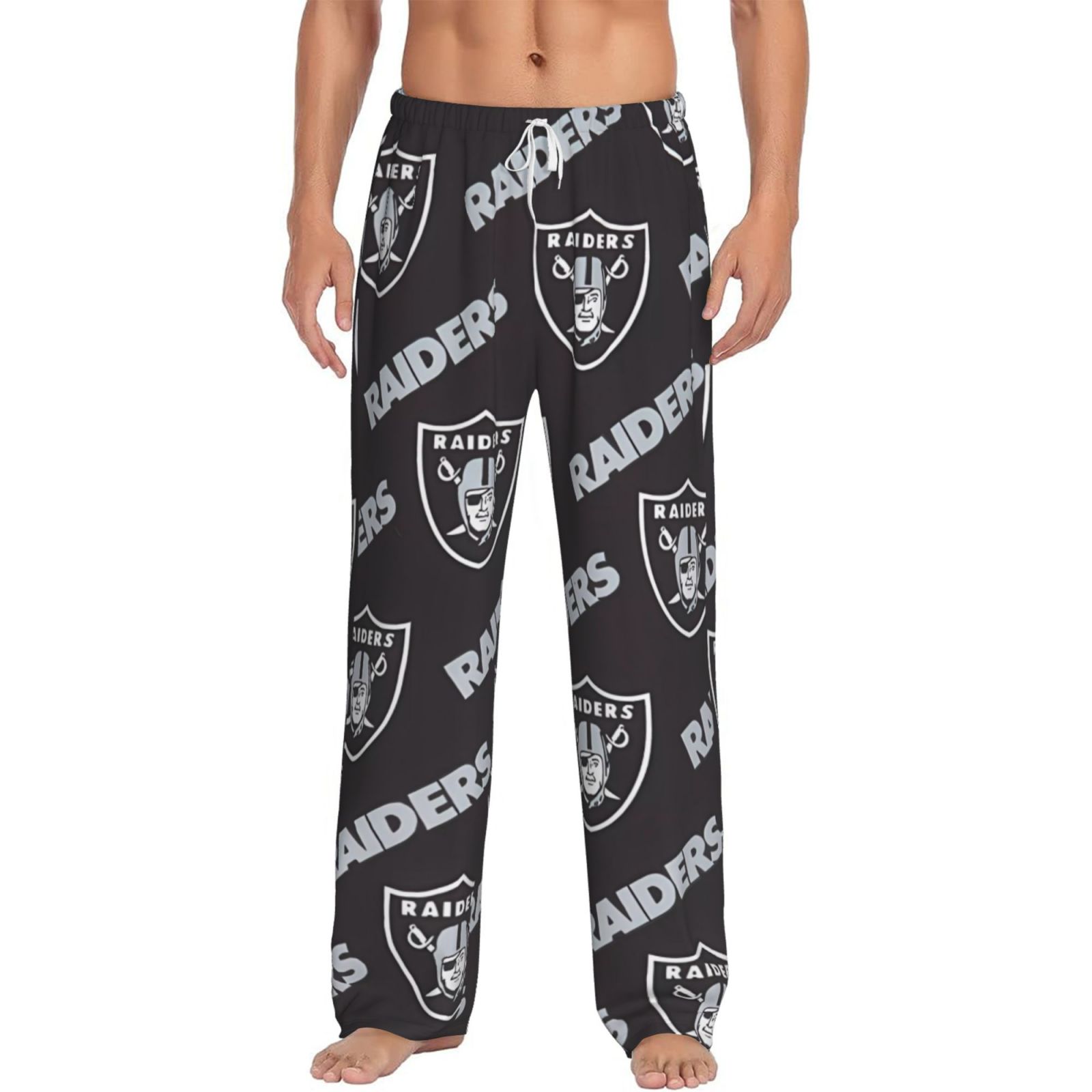 Raiders Football Team Themed Men's Long Pajama Pants with Side Pockets ...