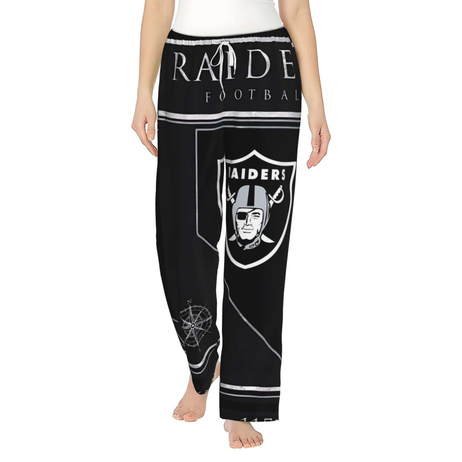 Raiders Football Team Themed Women's Long Pajama Pants with Side ...