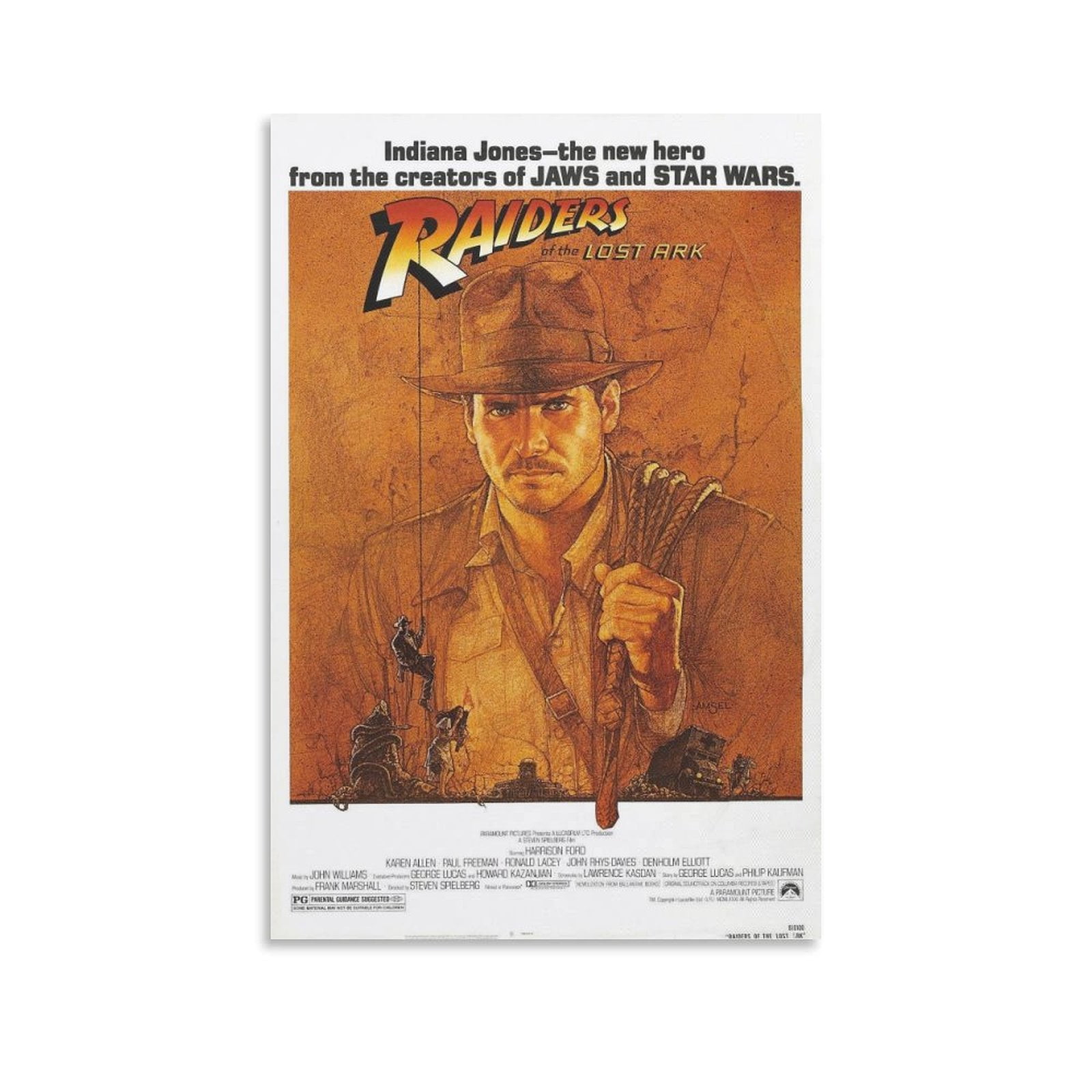 Raiders of The Lost Ark Movie Poster American Art Poster Canvas ...
