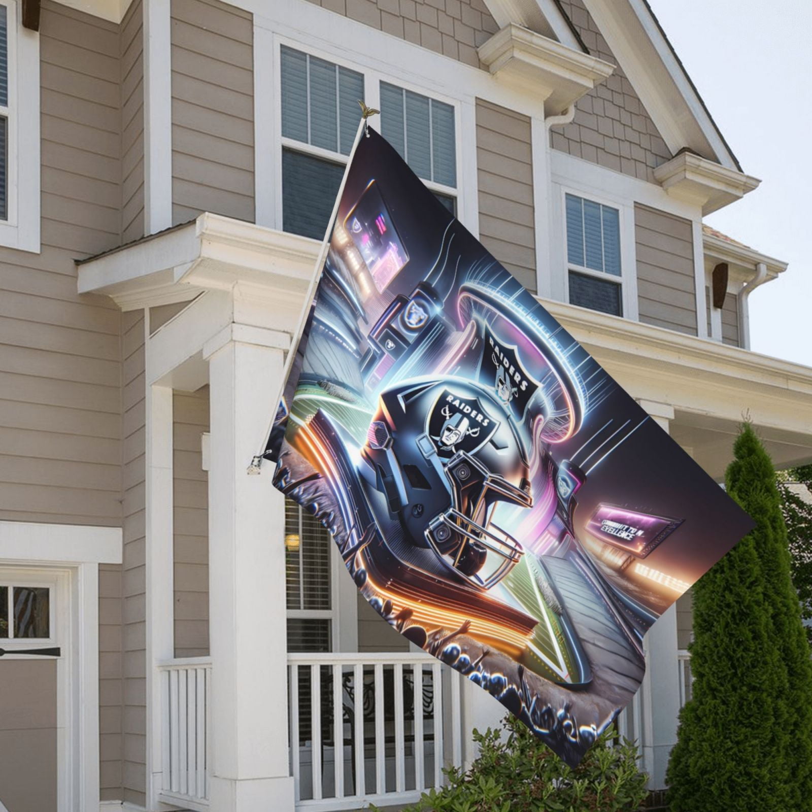 Raiders Outdoor 5x8ft Football Team Flag - Lightweight, durable ...