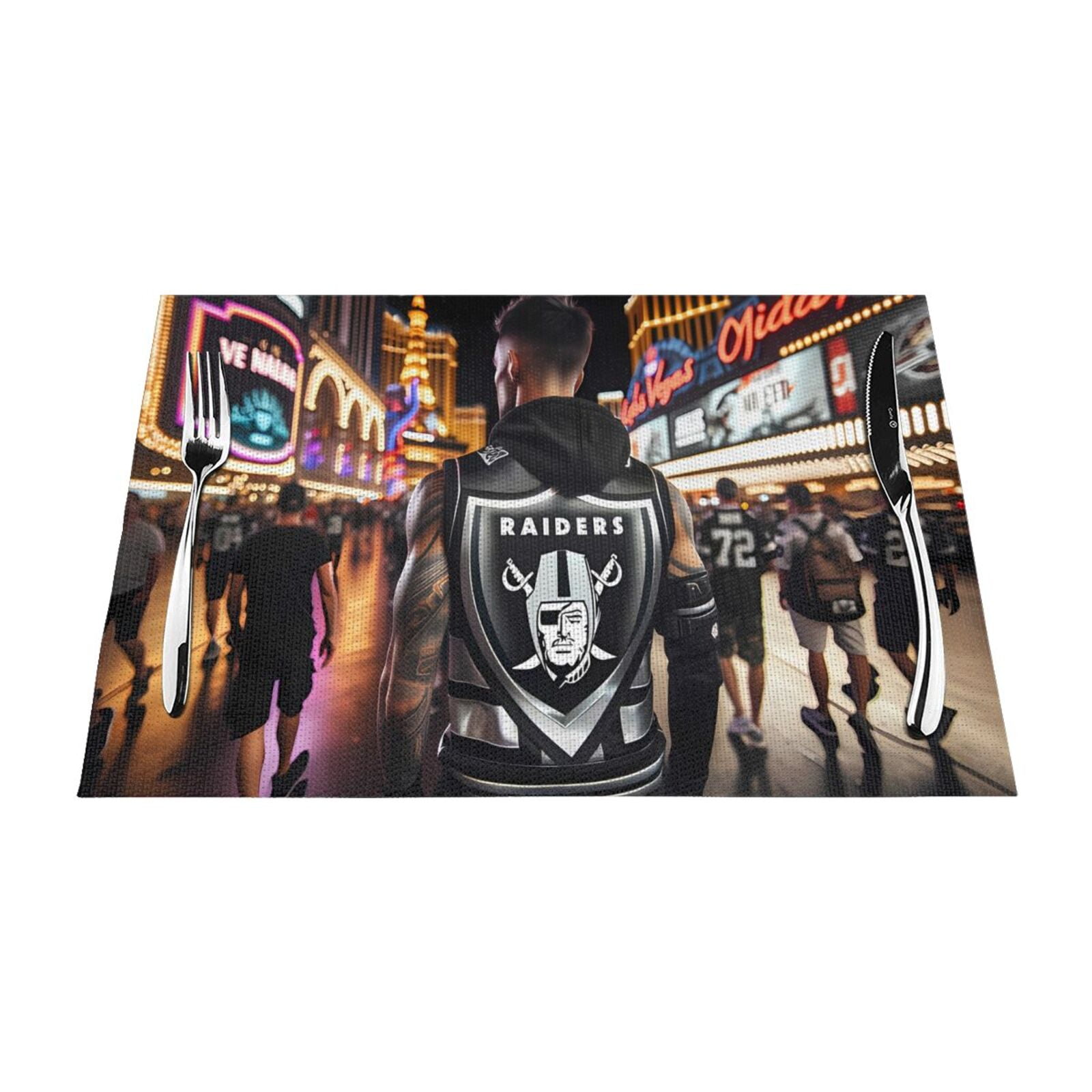 Raiders Team Pvc Woven Placemat 12x18in (1 Piece Pack, 4 Piece Pack, 6 ...