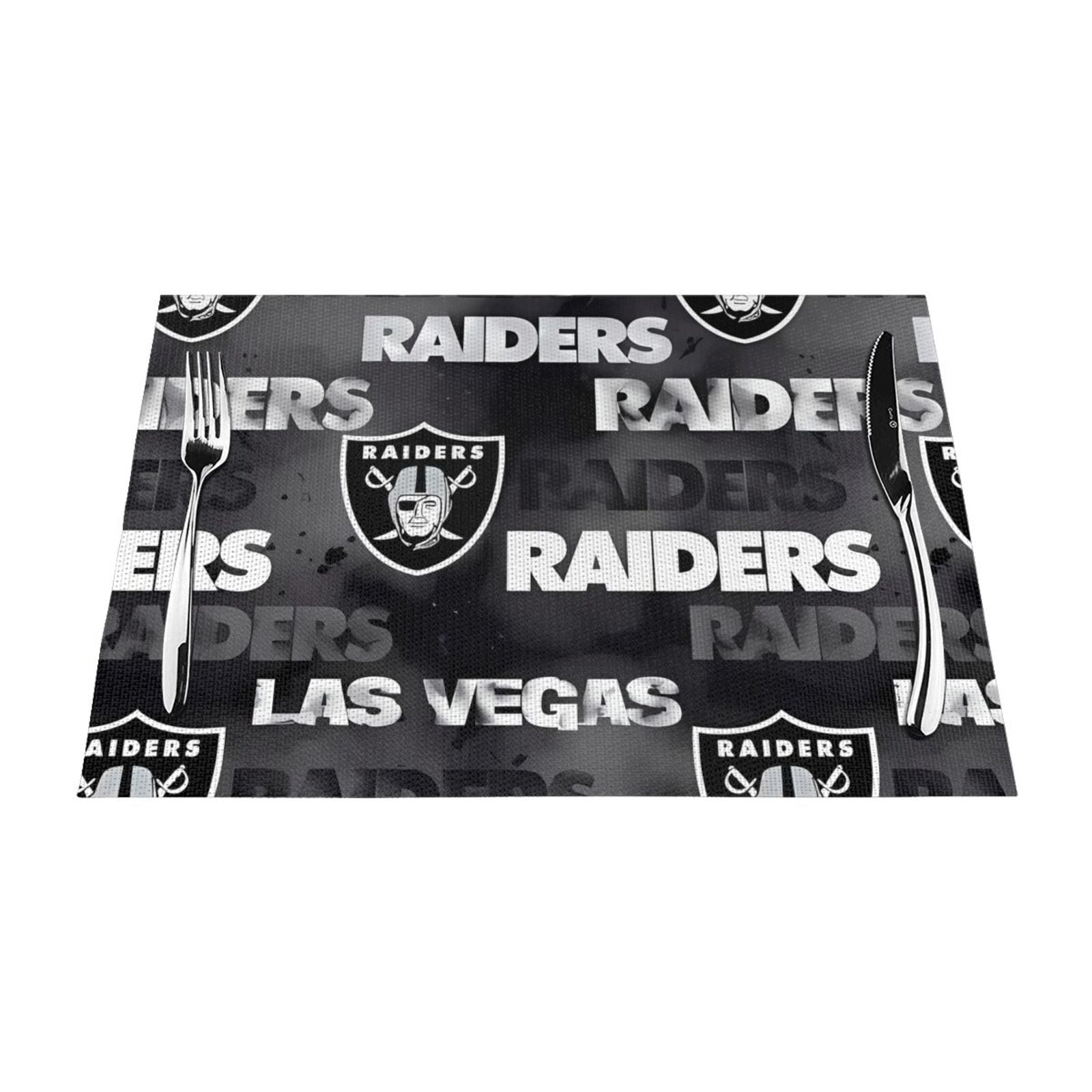 Raiders Team Pvc Woven Placemat 12x18in (1 Piece Pack, 4 Piece Pack, 6 ...