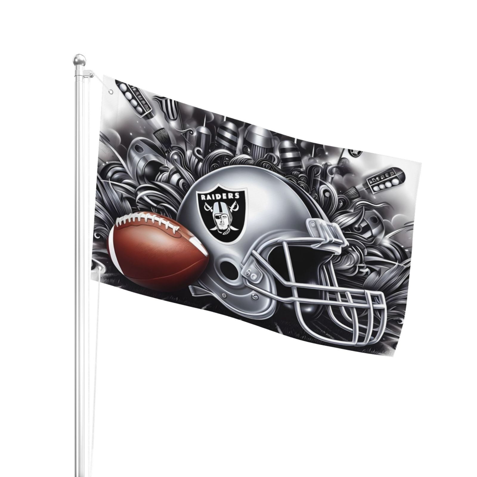 Raiders Three Layer personalized Double Sided Flag Football Fans ...