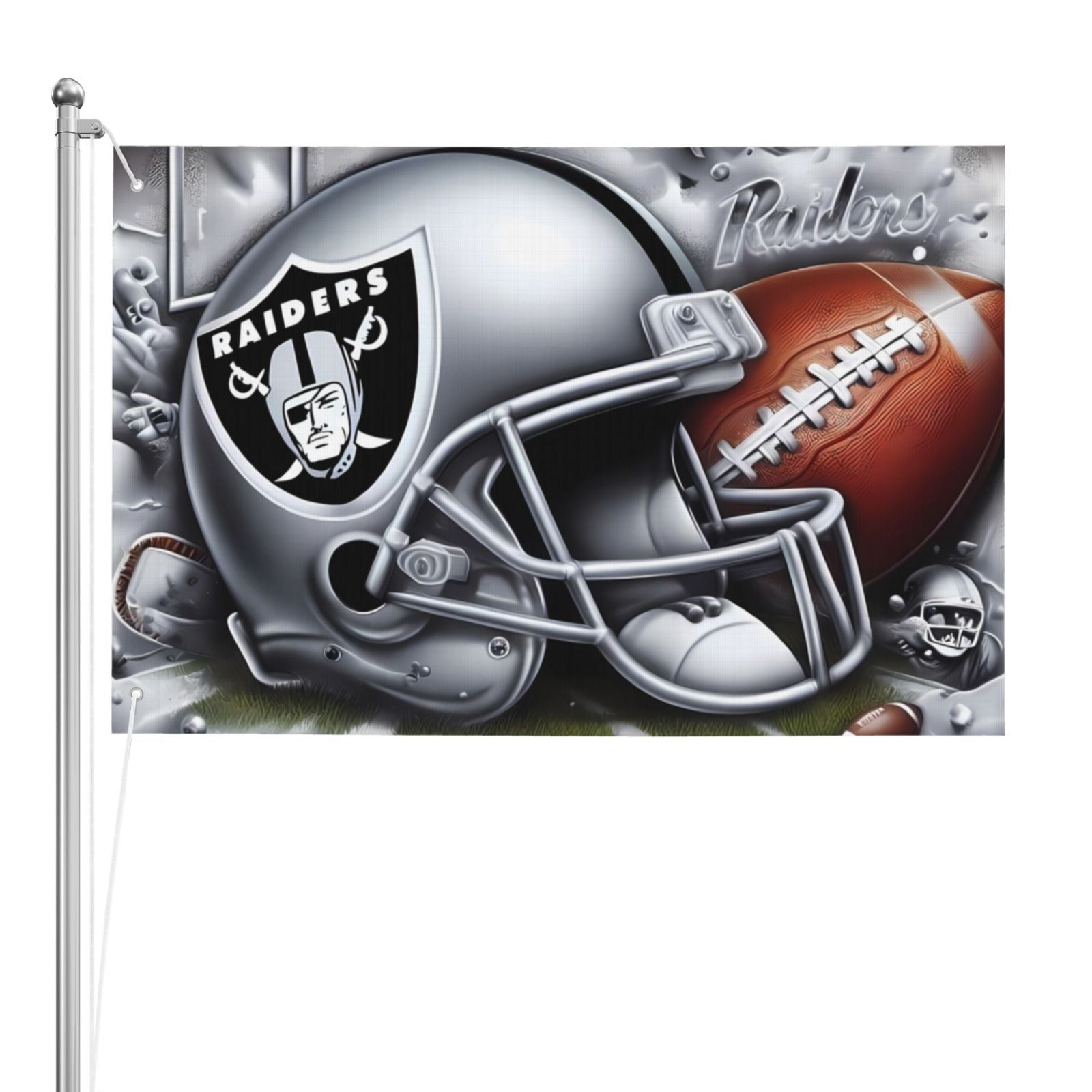 Raiders Three Layer personalized Double Sided Flag Football Fans ...