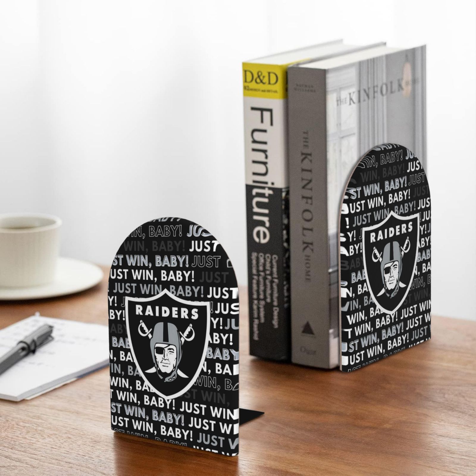 Raiders Wooden Bookends Stand Anti slip cute bookshelf decoration book ...