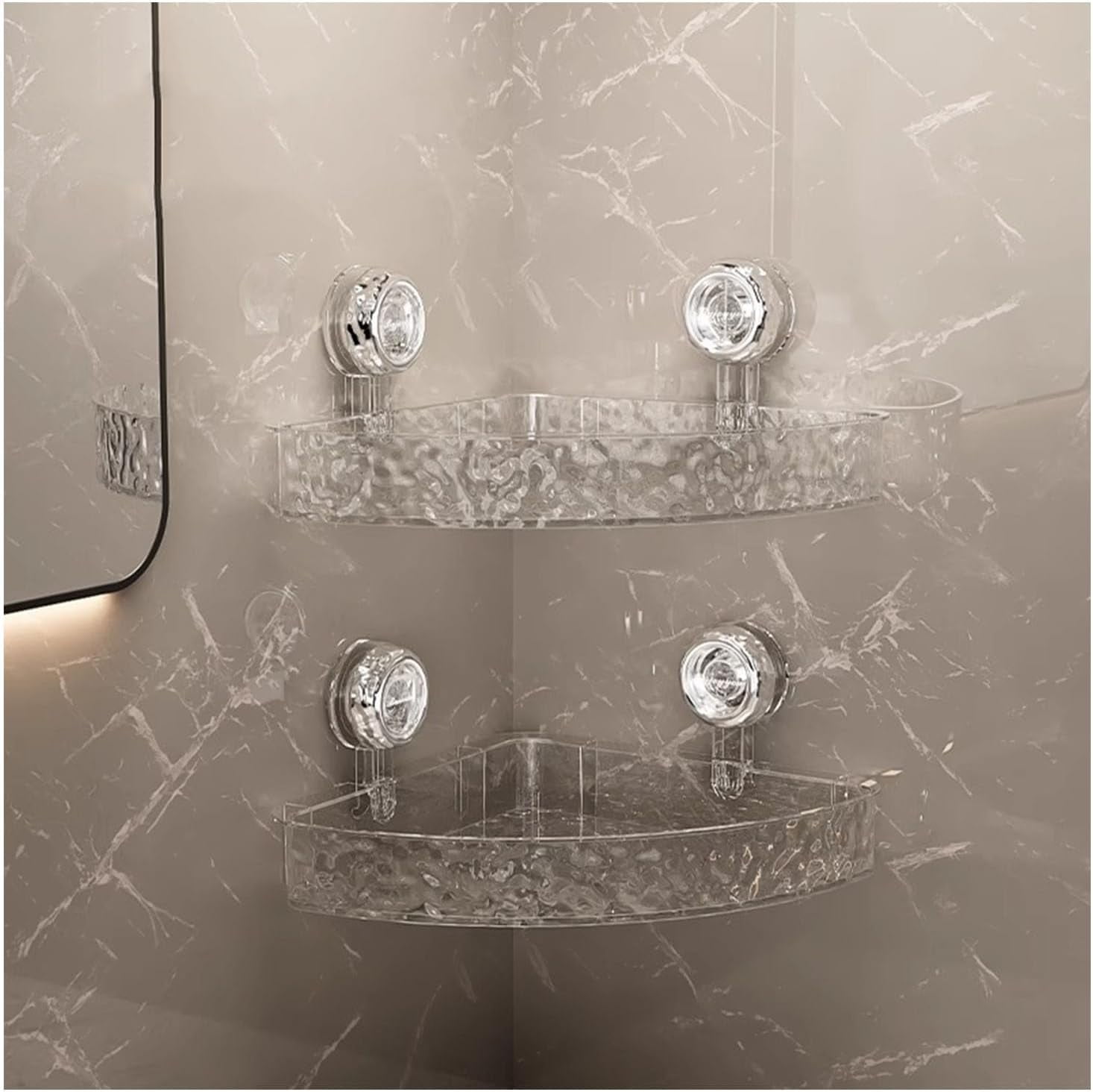 Raidley No Drill Clear Wall Caddy, Drill-Free Removable Multi Triangle ...