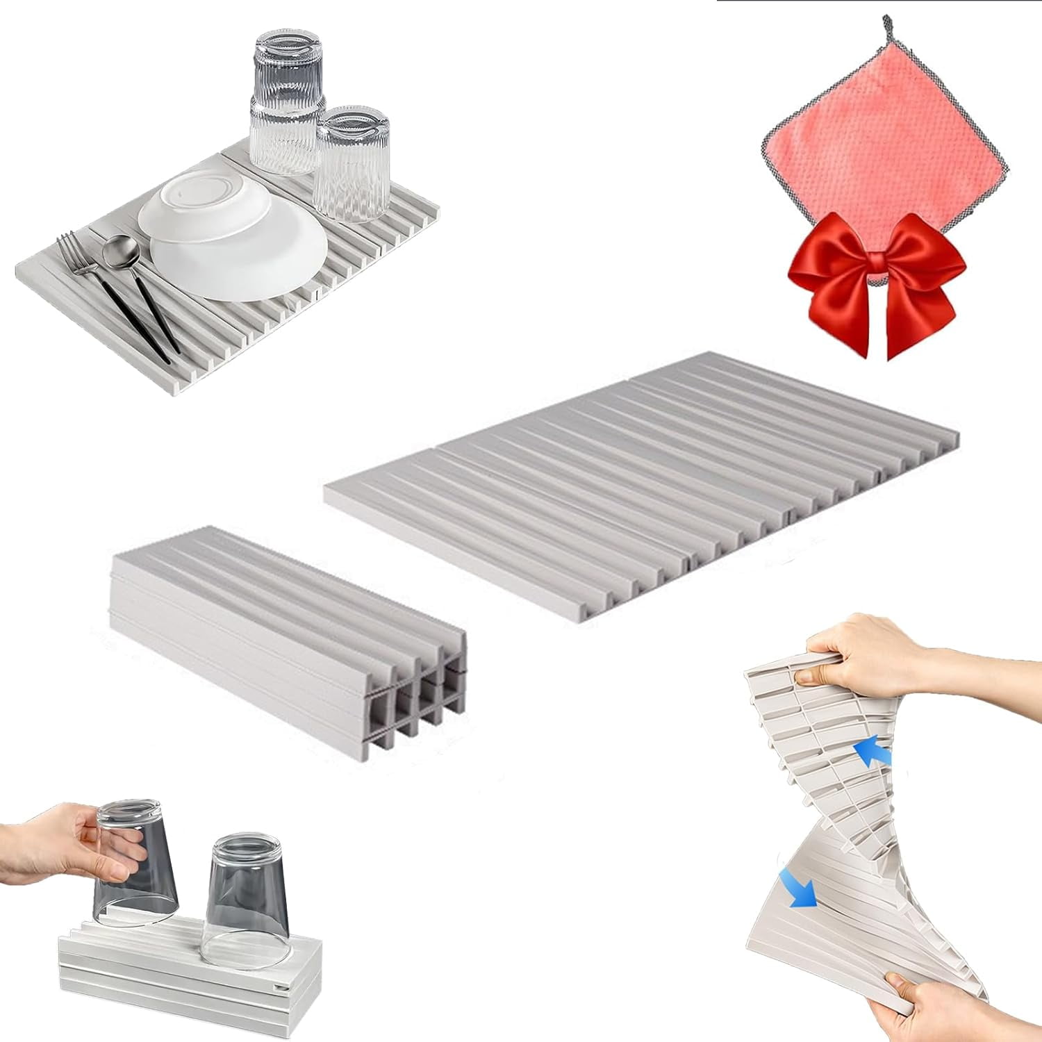 Raidley Foldable Silicone Draining Mat – Heat Resistant Design ...