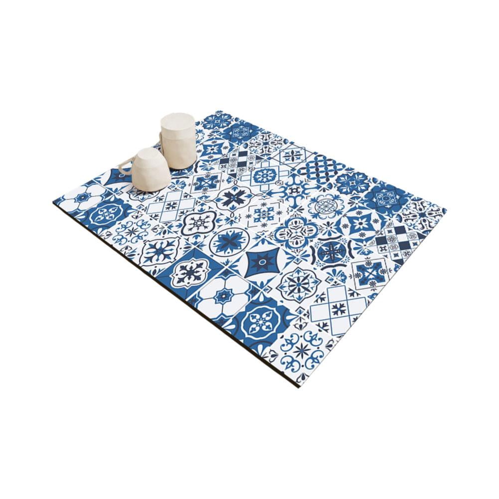 Raidley Quick Dry Dish Mat,Super Absorbent Drying Mat,Retro Quick ...