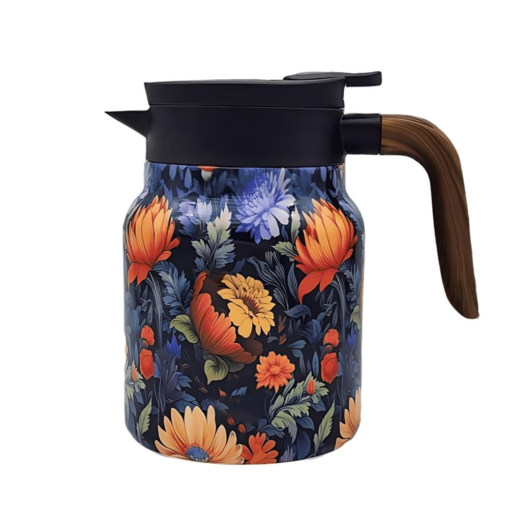 Raidley Vintage Floral Pattern Tea Built-in Infuser,Mini-Hot Coffee Pot ...