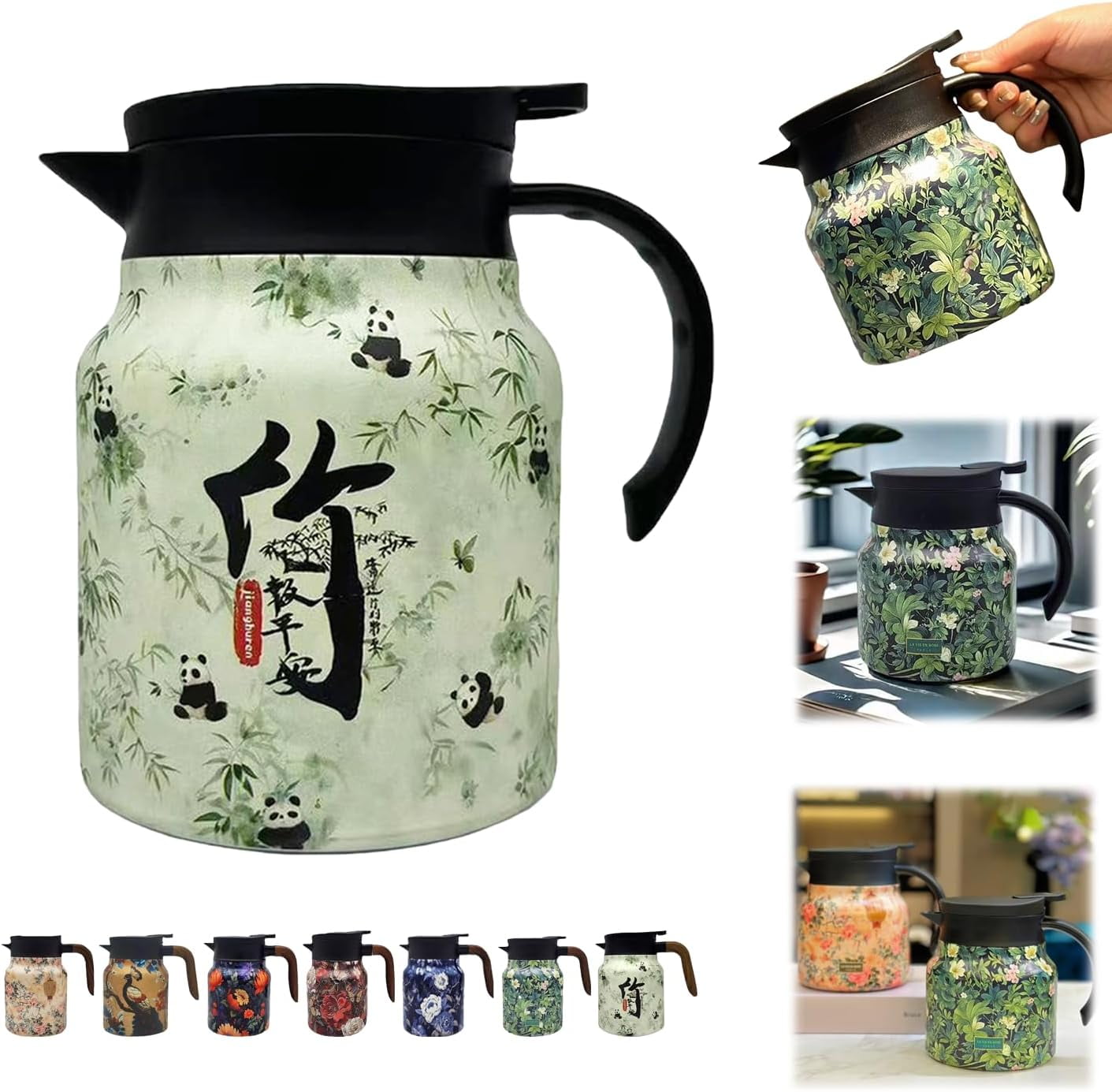 Raidley Vintage Floral Pattern Tea Thermos Built-In Infuser, Doresty ...