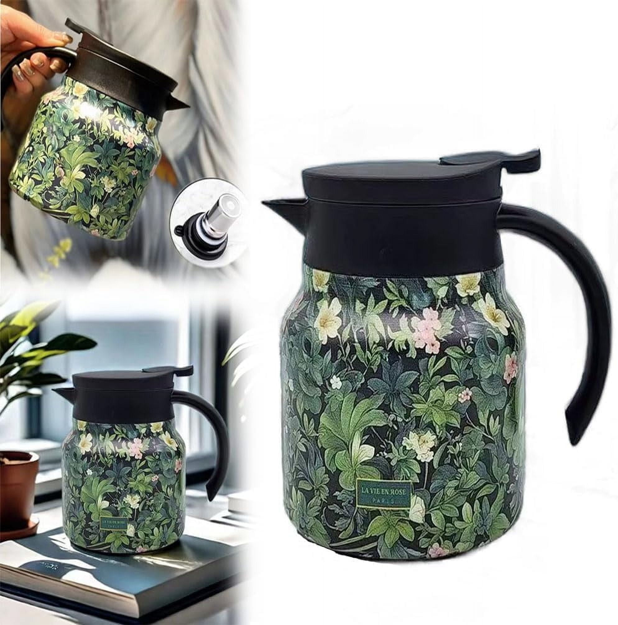 Raidley Vintage Floral Pattern Tea Thermos – Built-In Infuser,Mini Hot ...