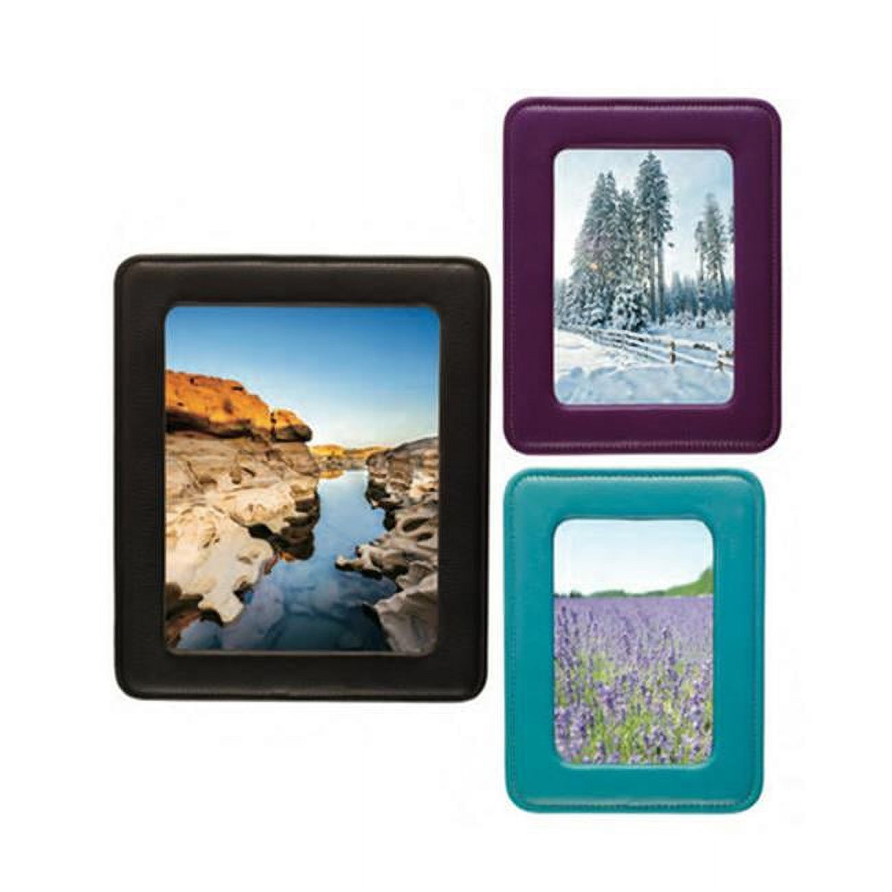 Raika 4 x 6 in. Rounded Corner Leather Frame - Turquoise - Walmart.com