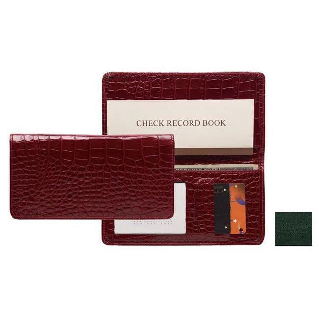 Raika Checkbook Cover - Green Standard Size Top and Side Loading with I ...