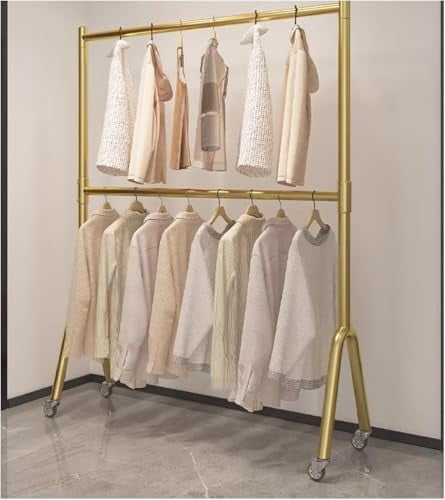 Rail Garment Rack Heavy Duty Clothes Garment Rack, Freestanding Double ...